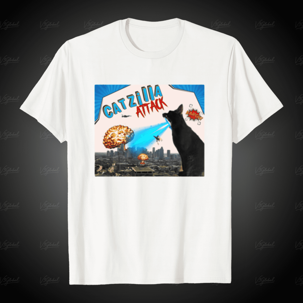 Catzilla Monster City Attack Vintage Art Unisex T-Shirt, for men ...