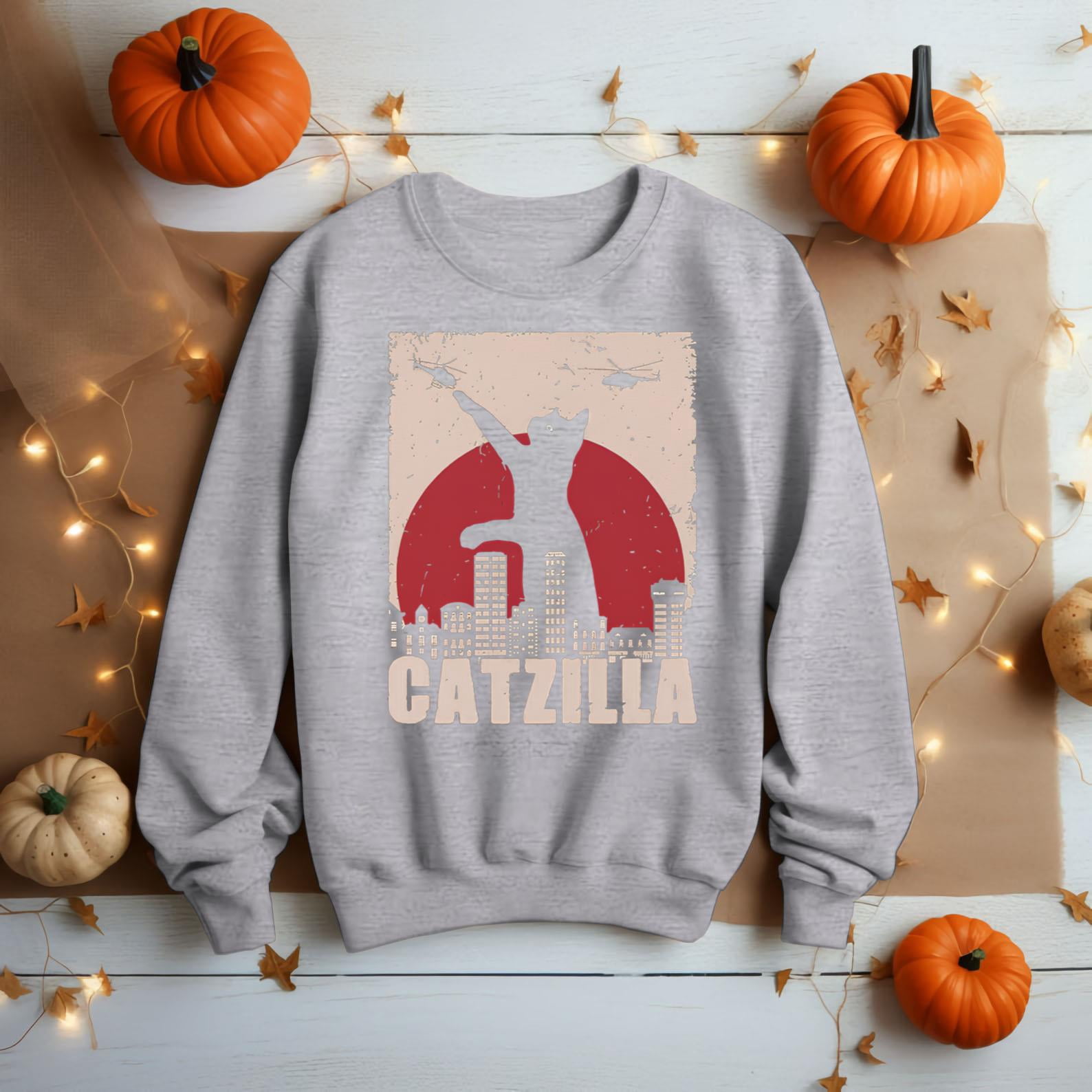 Catzilla Monster Shirt – Funny Catzilla Parody Graphic Tee New Instock ...
