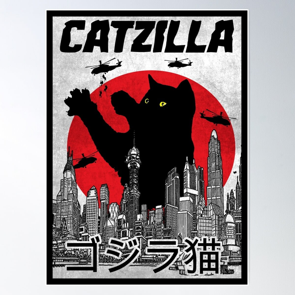 Catzilla Poster Wall Art, Modern Wall Decor For Living Room Bedroom ...