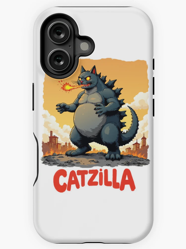 Catzilla Rampage Giant Fire-Breathing Cat Monster Cartoon Phone Case ...