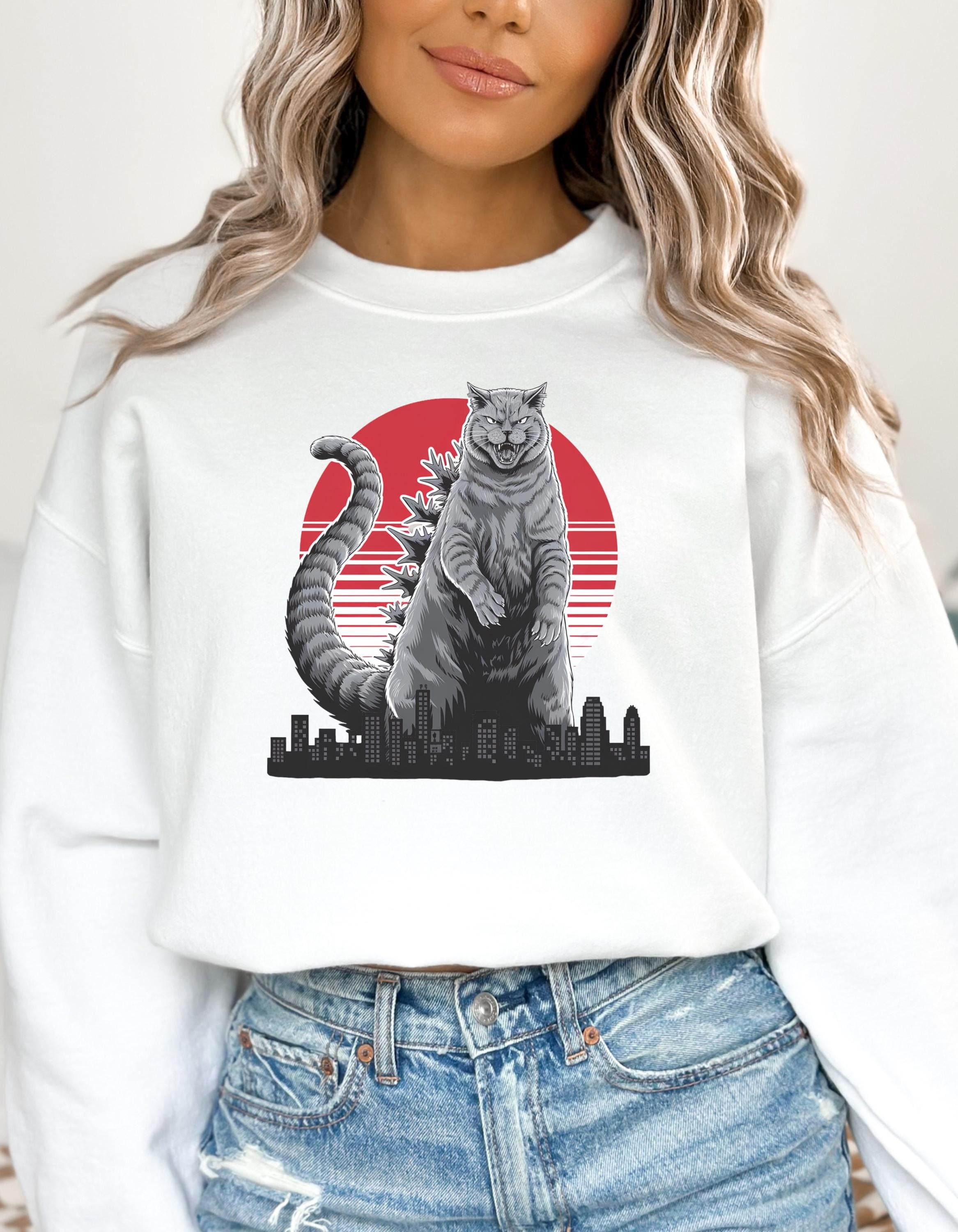 Catzilla Shirt, Funny Japanese Kaiju Cat T-Shirt, Cat Lover Tee, Unique ...