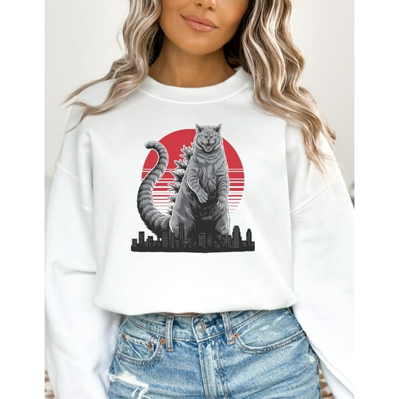 Catzilla Shirt, Funny Japanese Kaiju Cat T-Shirt, Cat Lover Tee, Unique ...