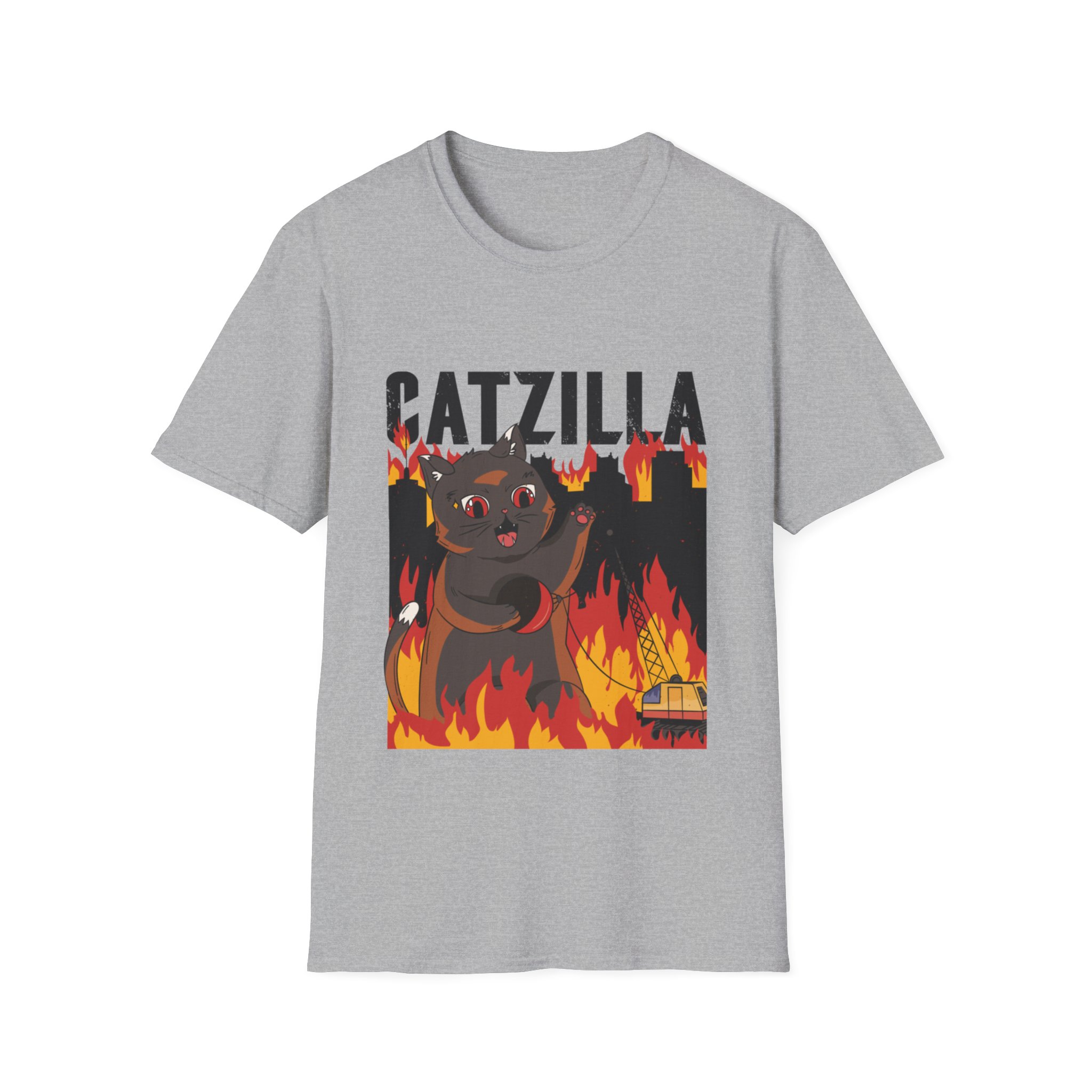 Catzilla Vintage Funny Cute Cat Art Japanese Sunset - Walmart.com