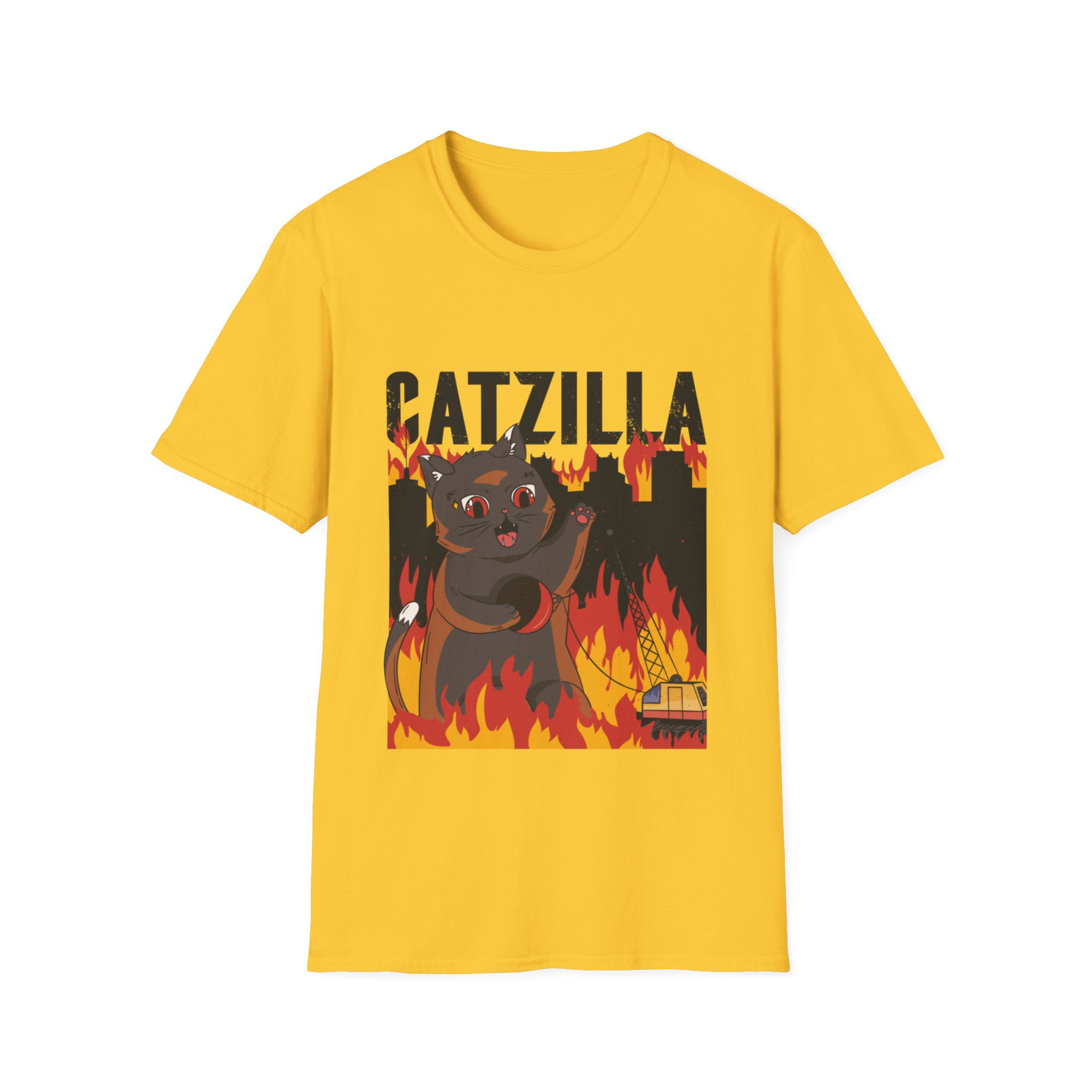 Catzilla Vintage Funny Cute Cat Art Japanese Sunset - Walmart.com