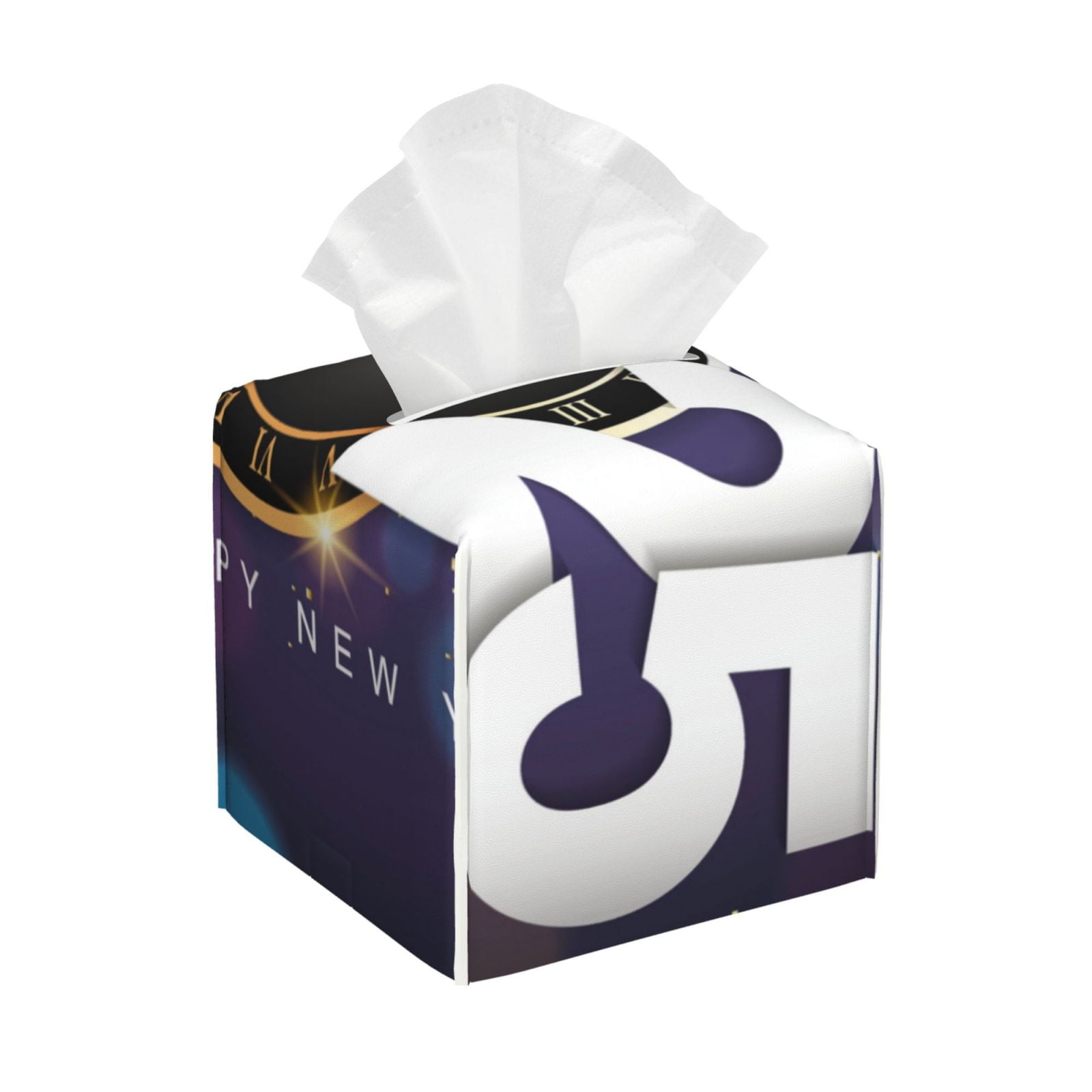 Cauagu 2025 Happy New Year 4 Print Tissue Box Cover,Leather Square ...