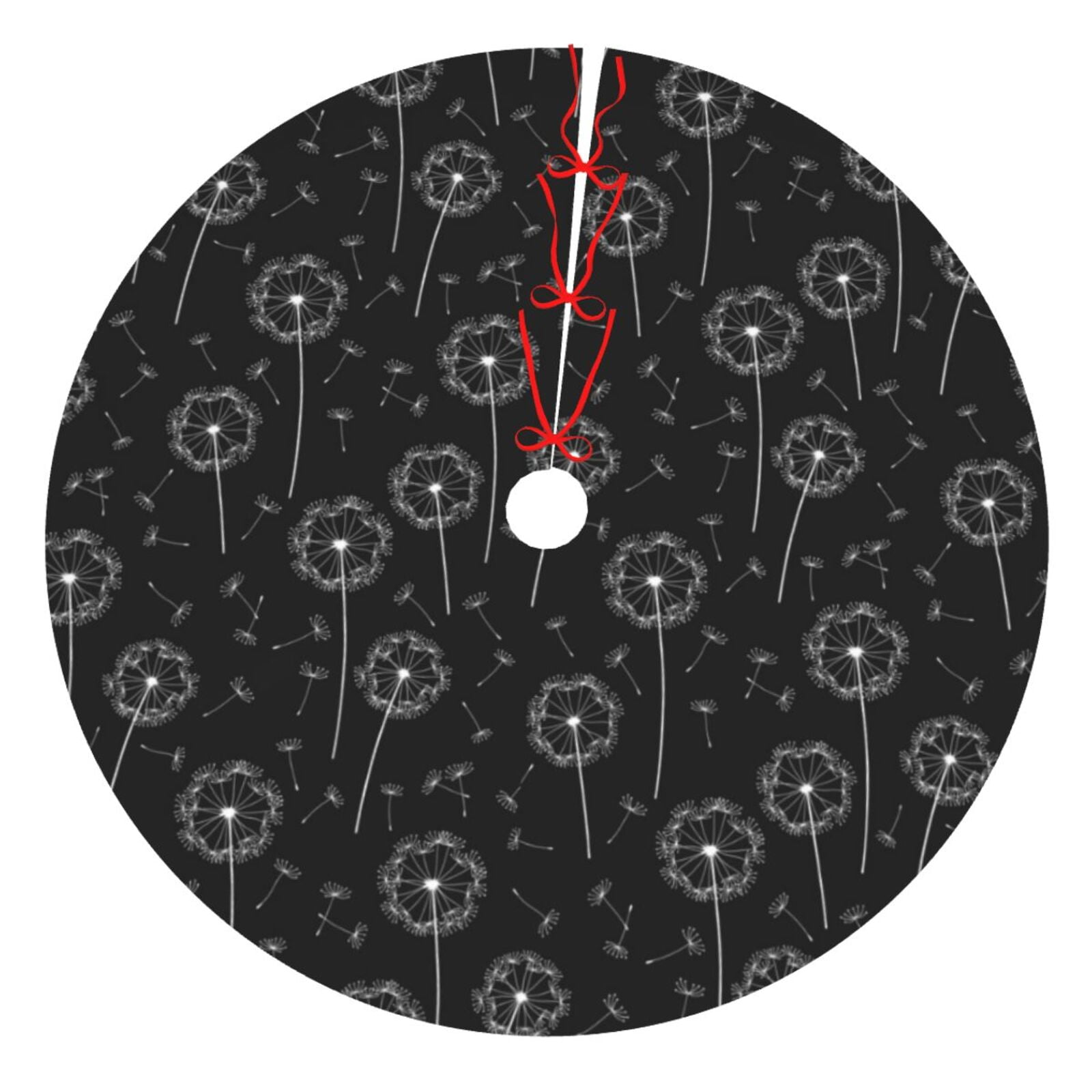 Cauagu 30" Christmas Tree Skirt Flying Dandelion Pattern Christmas Tree ...