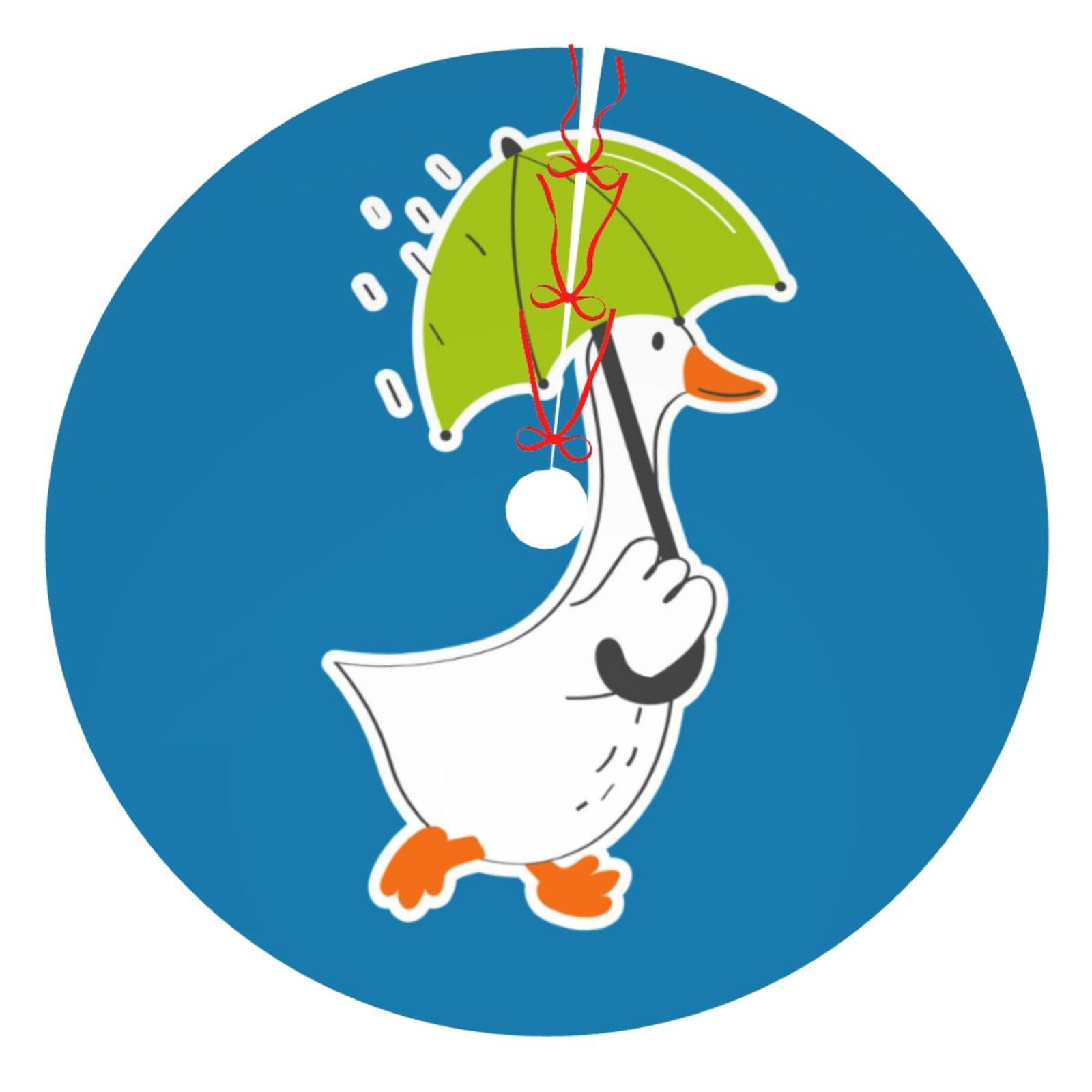 Cauagu 30" Christmas Tree Skirt Goose Holding an Umbrella Pattern ...