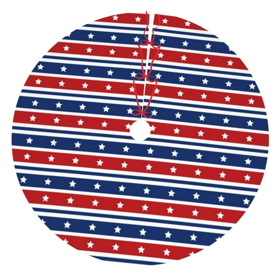 Cauagu 36" Christmas Tree Skirt Fourth Of July Pattern Christmas Tree ...