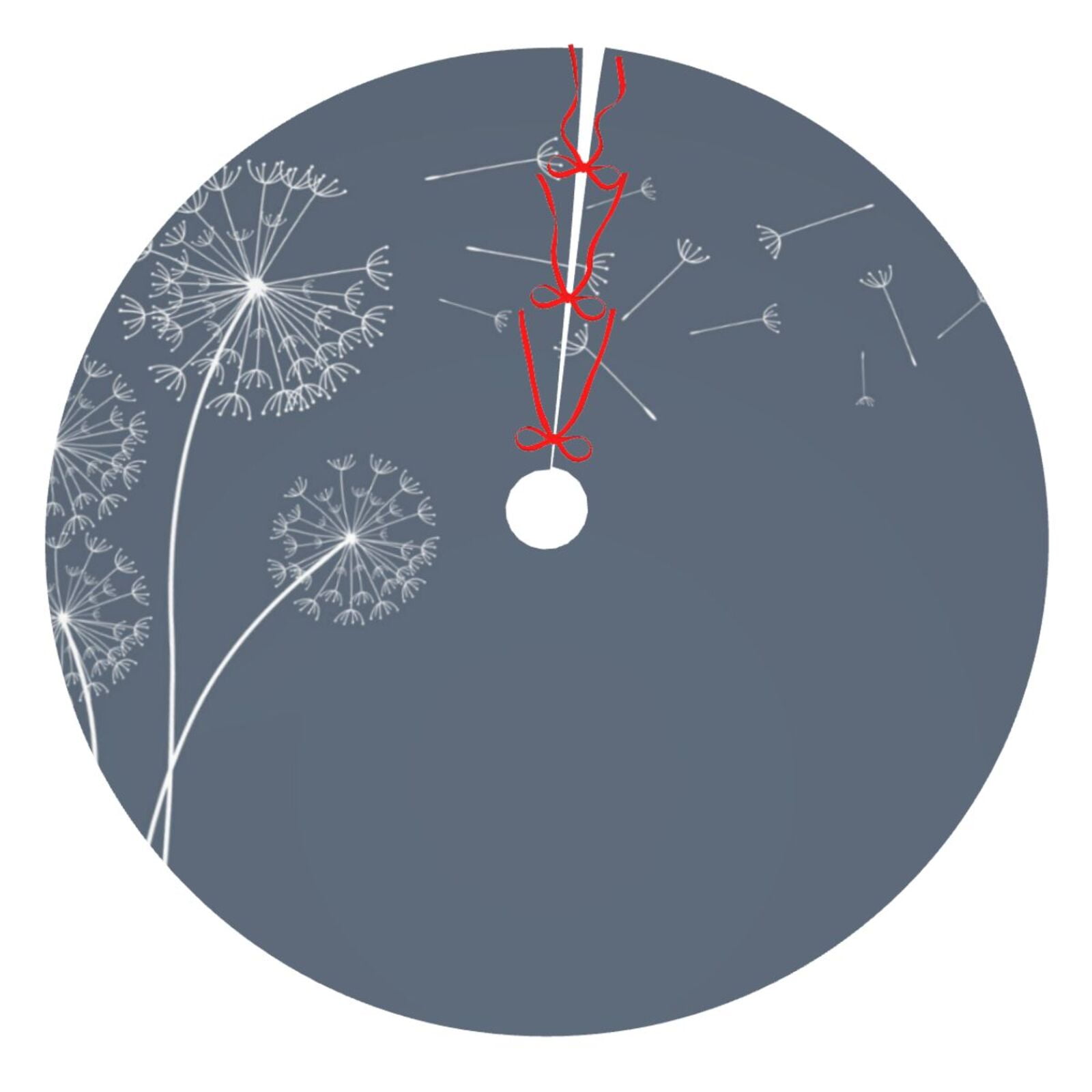 Cauagu 48" Christmas Tree Skirt White Dandelion Pattern Christmas Tree ...