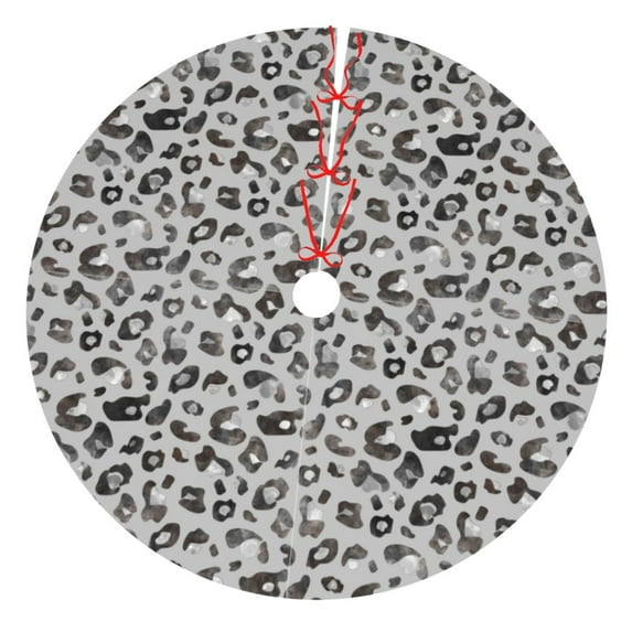 Cauagu 48" Christmas Tree Skirt Wild Animal Leopard Print Pattern ...
