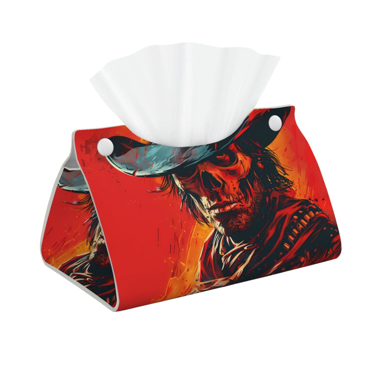 Cauagu 60s Western Skull Cowboy for Large Tissue Box Cover Rectangular ...