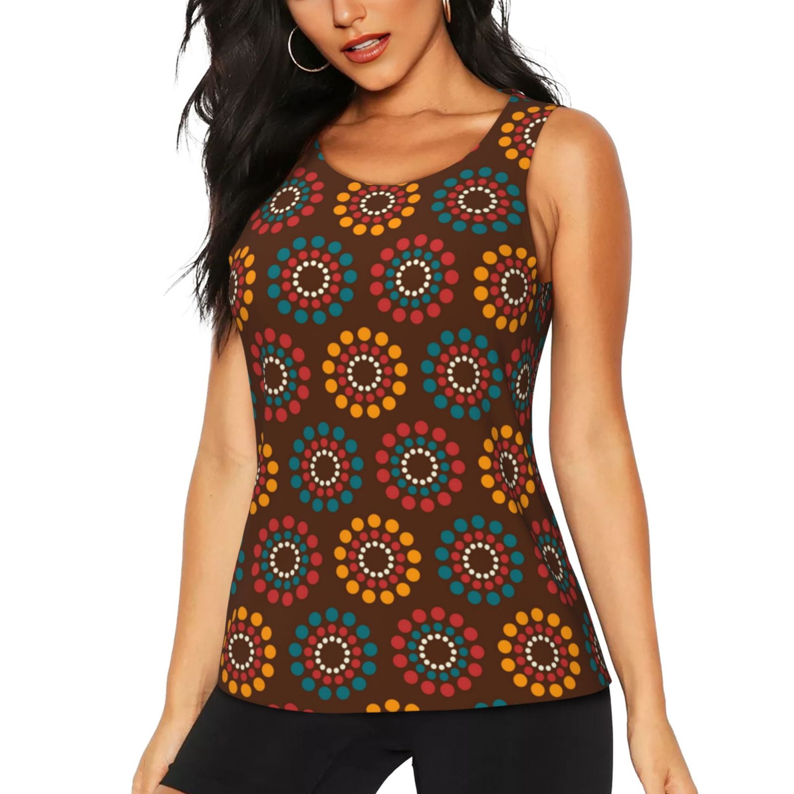 Cauagu 60s and 70s Aesthetic1 for Women's Workout Tank Tops Sleeveless ...