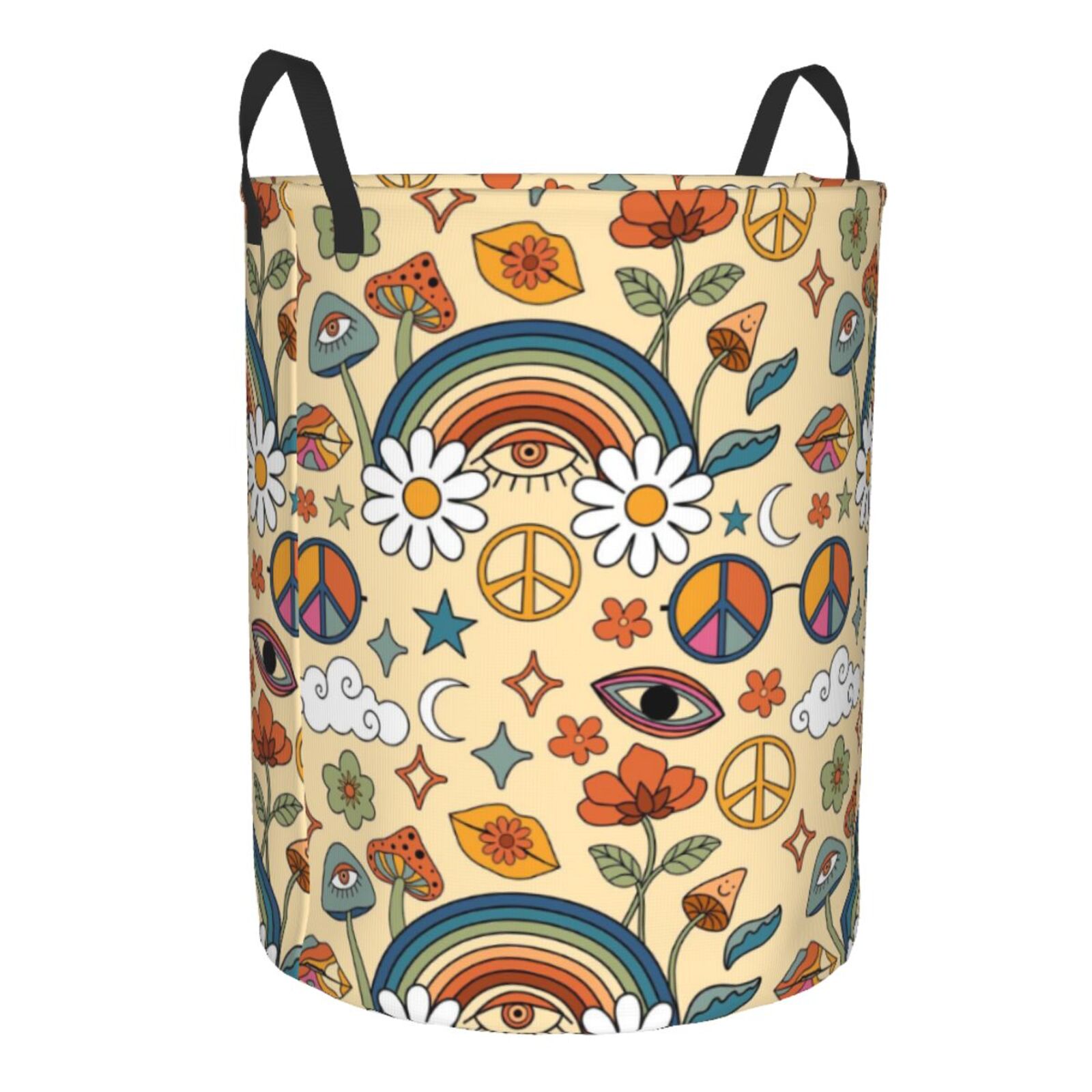 Cauagu 70s Hippie Style for Laundry Basket,Collapsible Organizer Basket ...