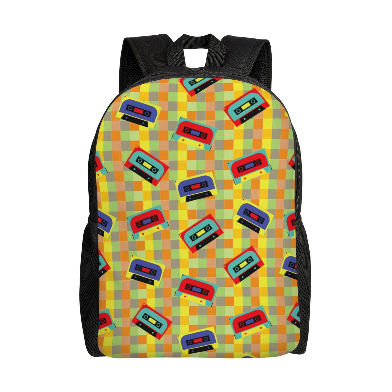 Cauagu 90s Audio Tape Print Backpacks,Travel Daypack Casual Laptop ...