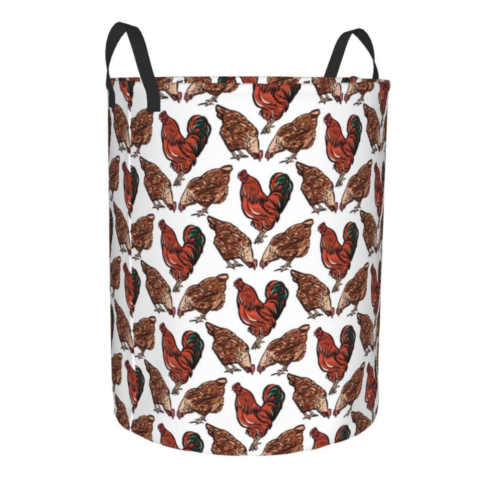 Cauagu A Rooster With Chickens for Laundry Basket,Collapsible Organizer ...