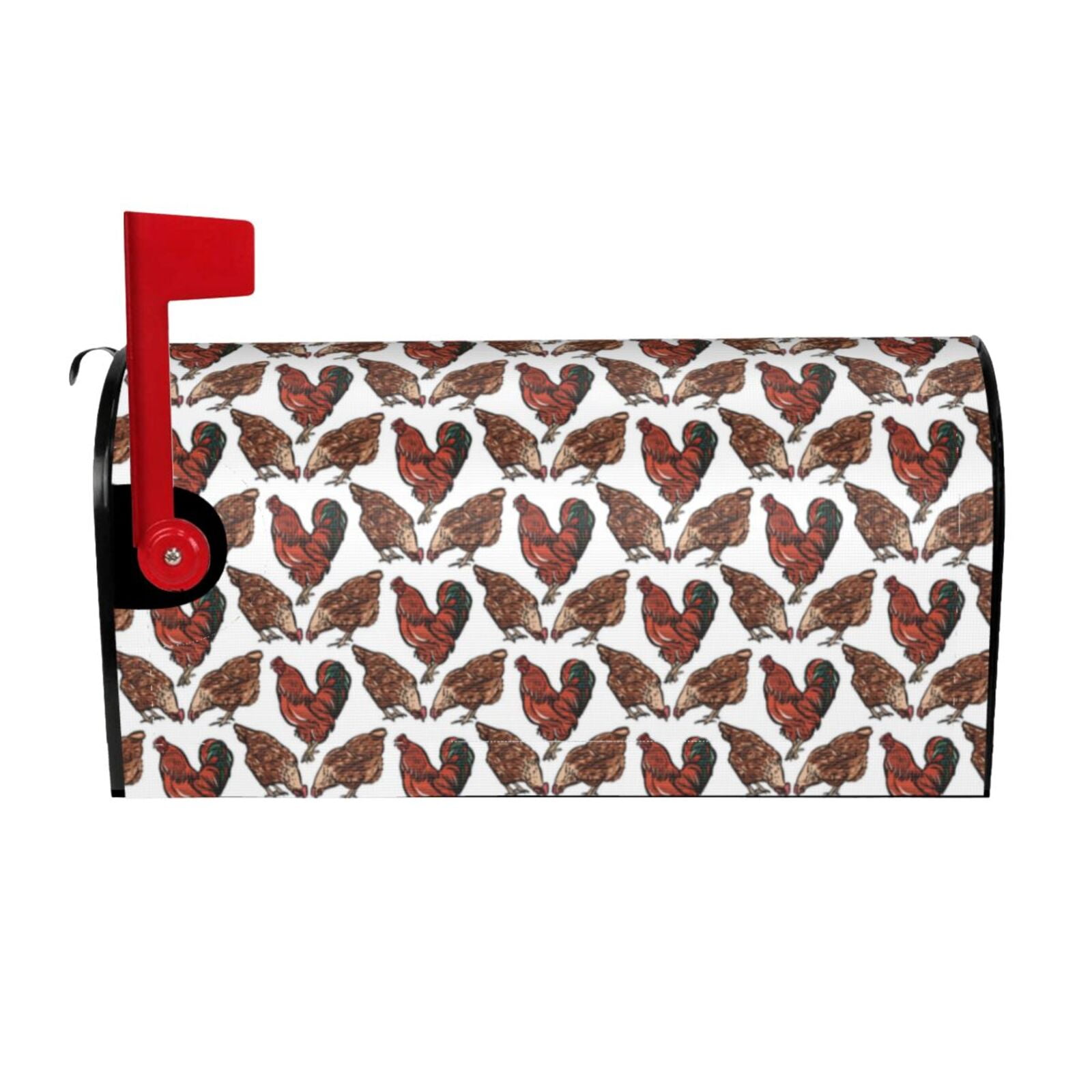 Cauagu A Rooster With Chickens Pattern Magnetic Mailbox Covers, Mailbox ...