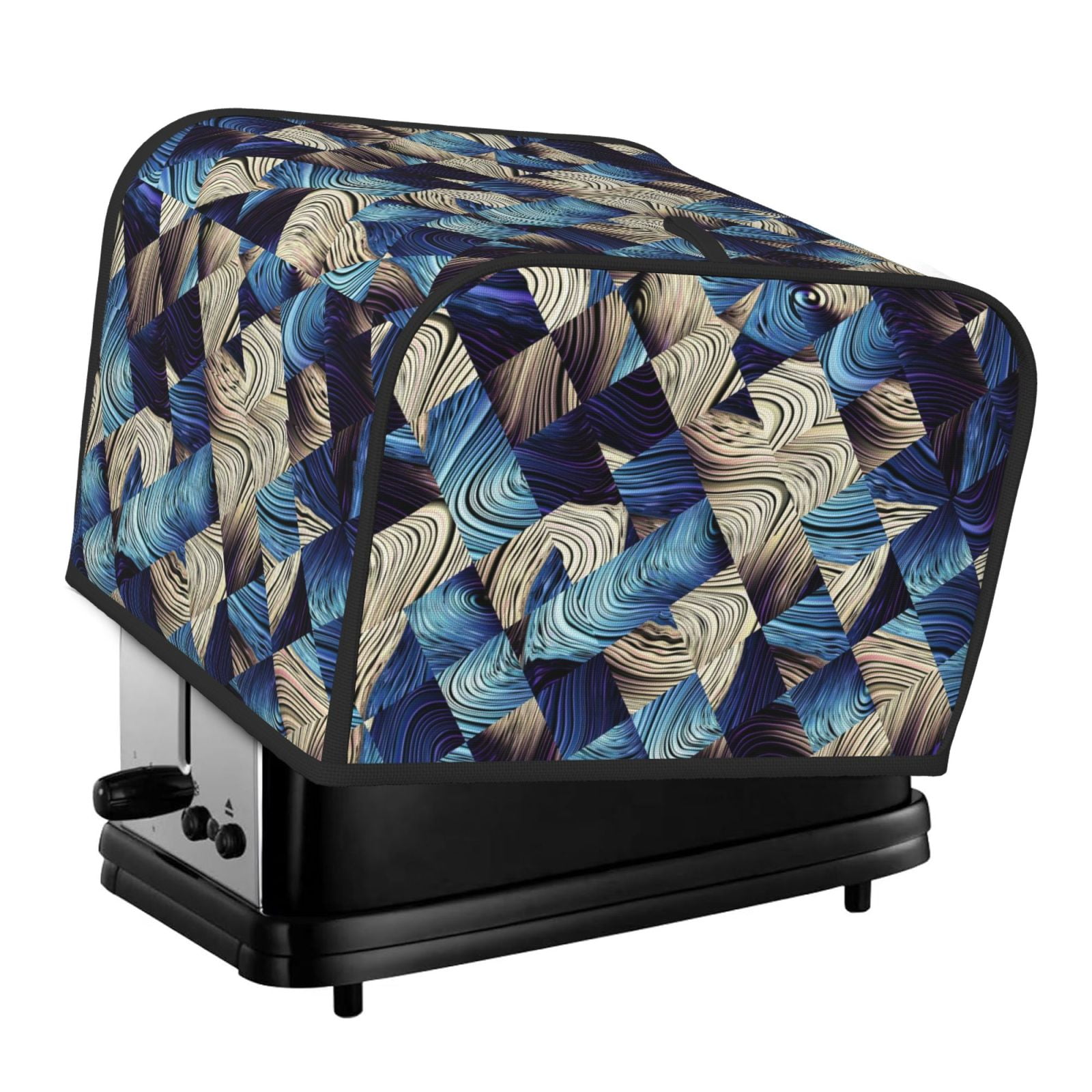 Cauagu Abstract Blue Squares for 4 Slice Toaster Cover (11.4''×7.9''×7. ...