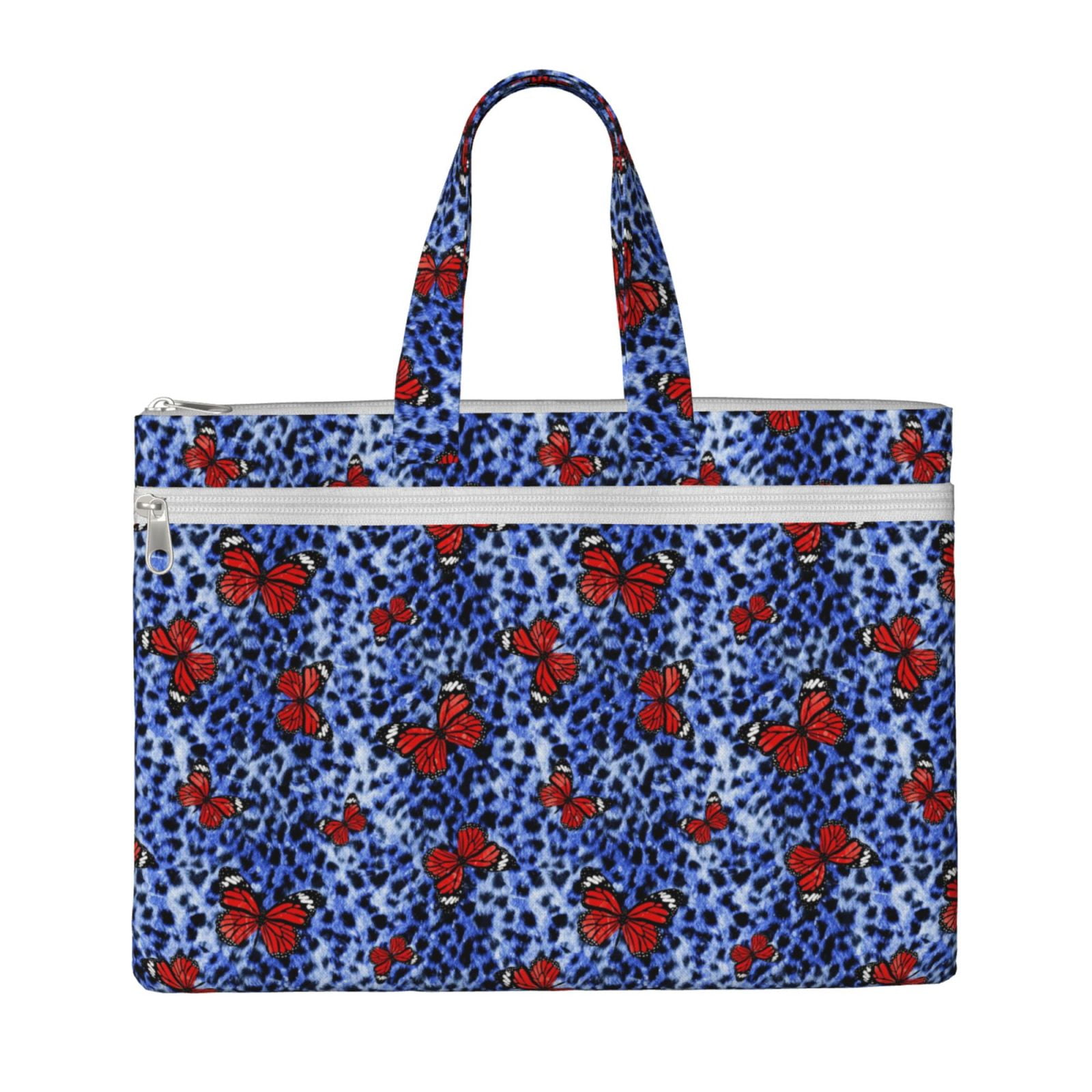 Cauagu Abstract Colorful Butterflies Pattern Canvas Tote File Bag ...