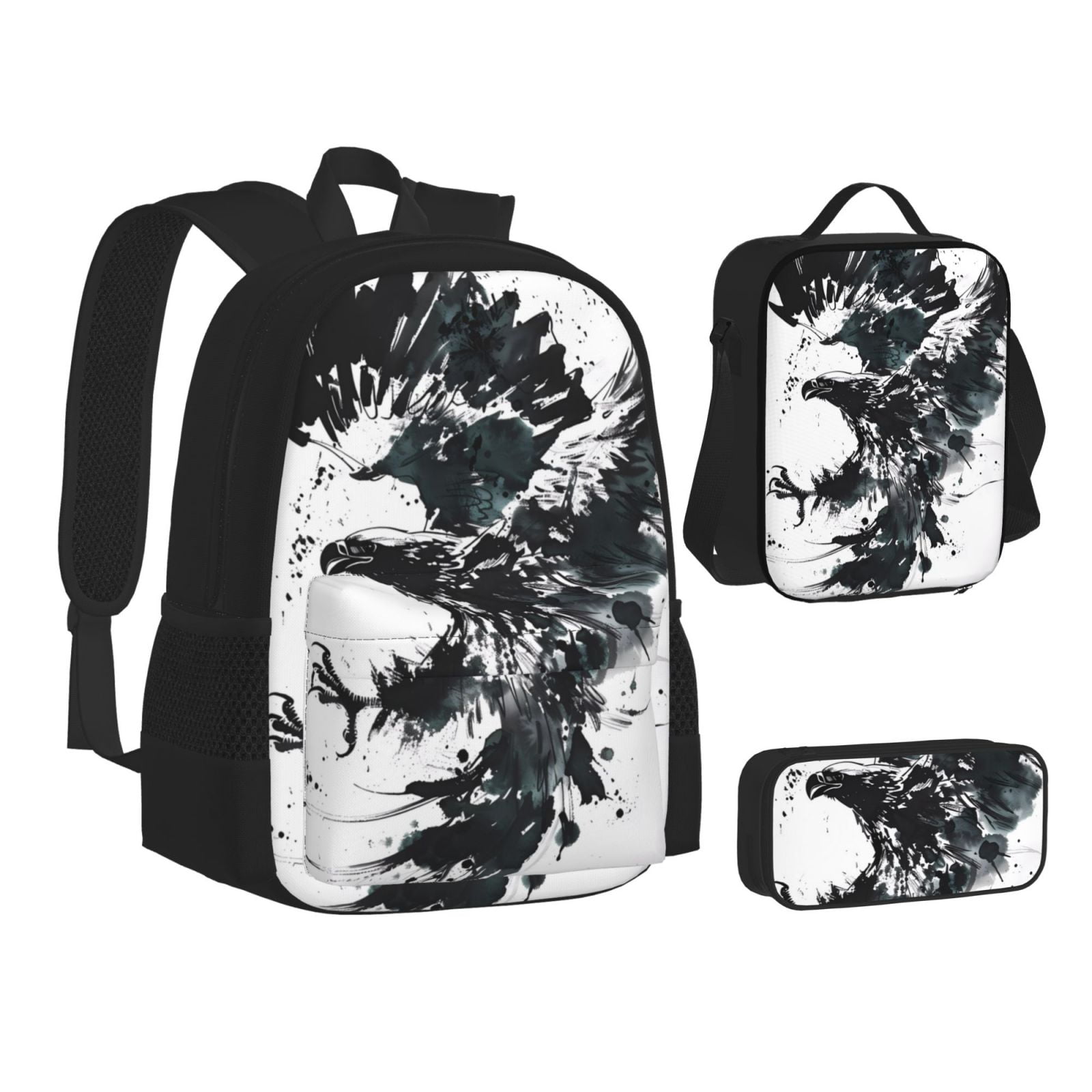 Cauagu Abstract Eagle Ink for Teen Casual Laptop Backpack, Lunch Bag ...