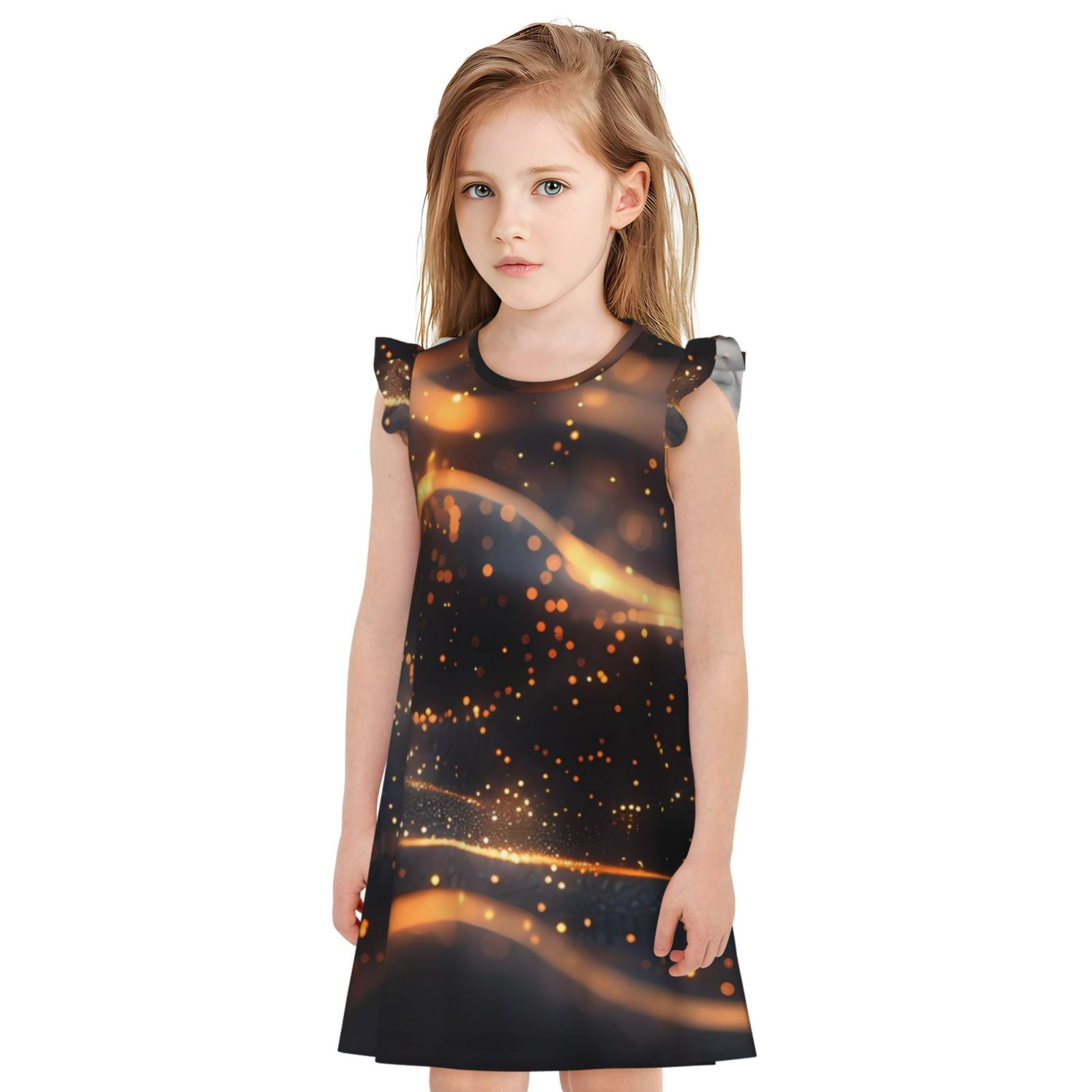 Cauagu Abstract Glowing Wave Pattern Girls Nightgowns Sleepwear Short ...