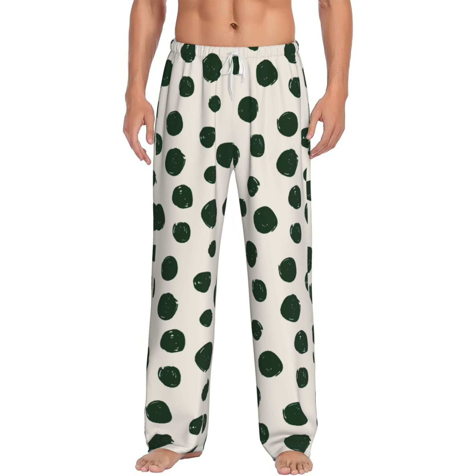 Cauagu Abstract Green Polka Dot Mens Pajama Pants Sleep & Lounge Pants ...