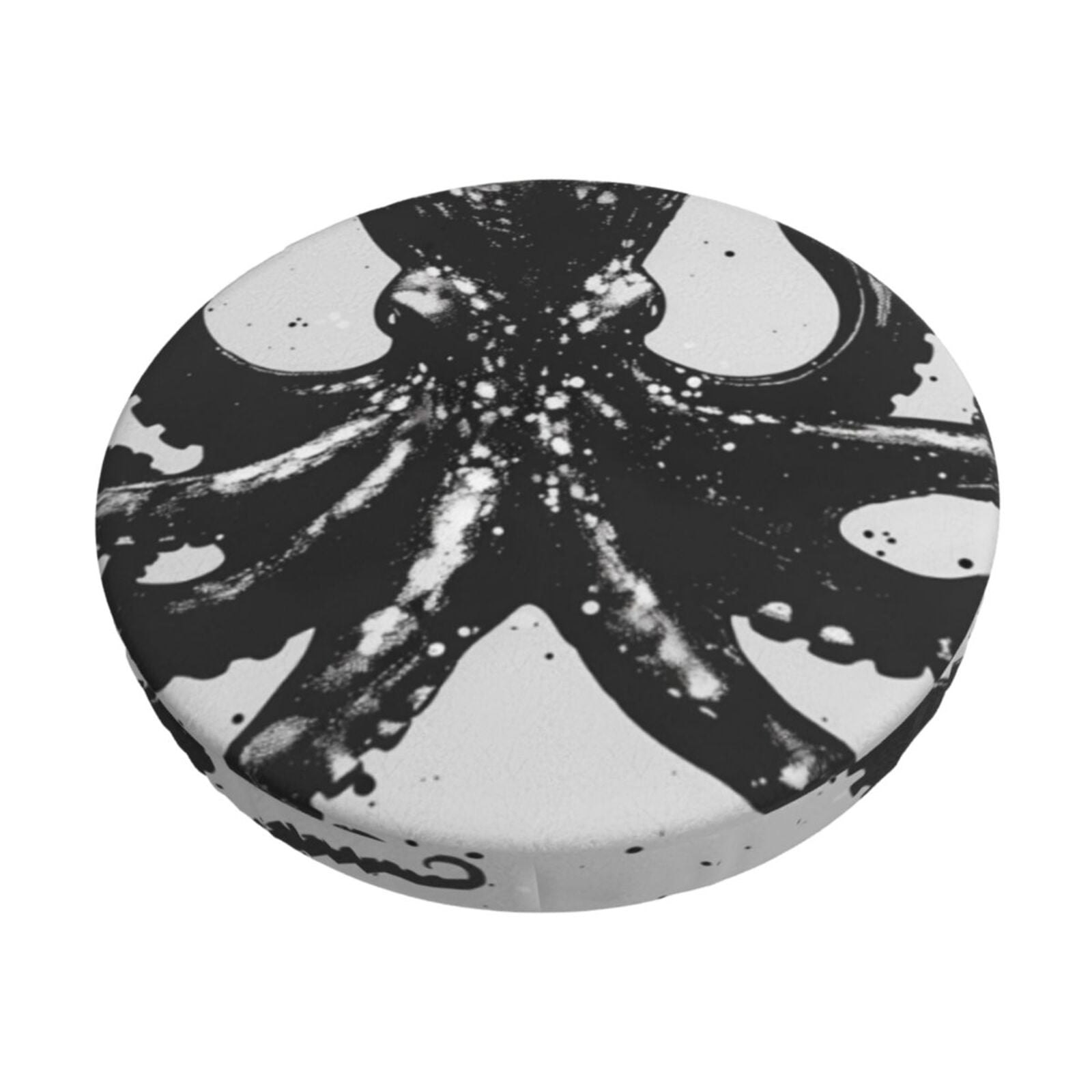 Cauagu Abstract Ink Octopus Print Round Stool Covers,Seat Cushion for ...