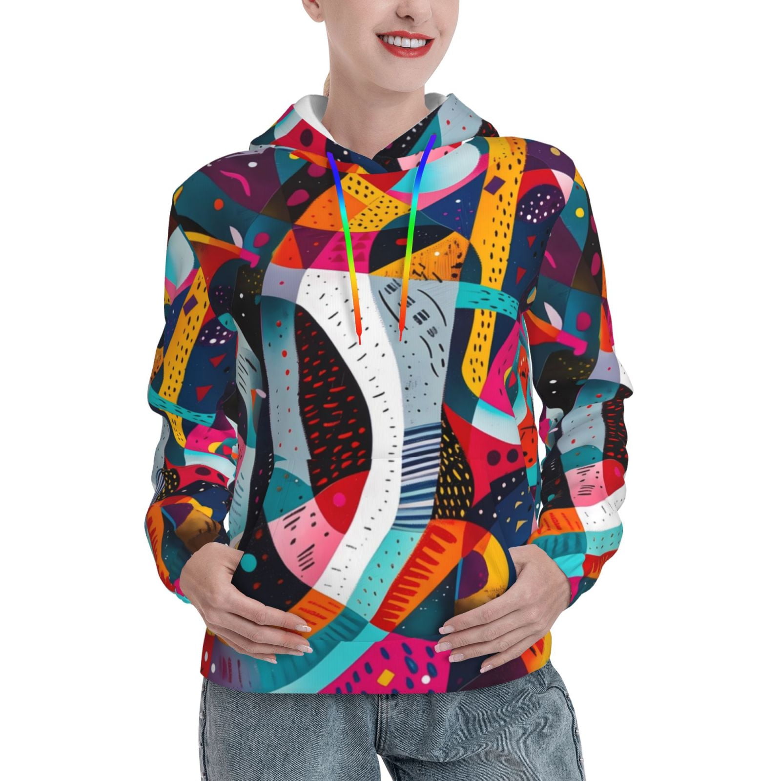 Cauagu Abstract Jazz Instrumental for Women's Hooded Sweatshirts Pullover Hoodie for Women Fall ...