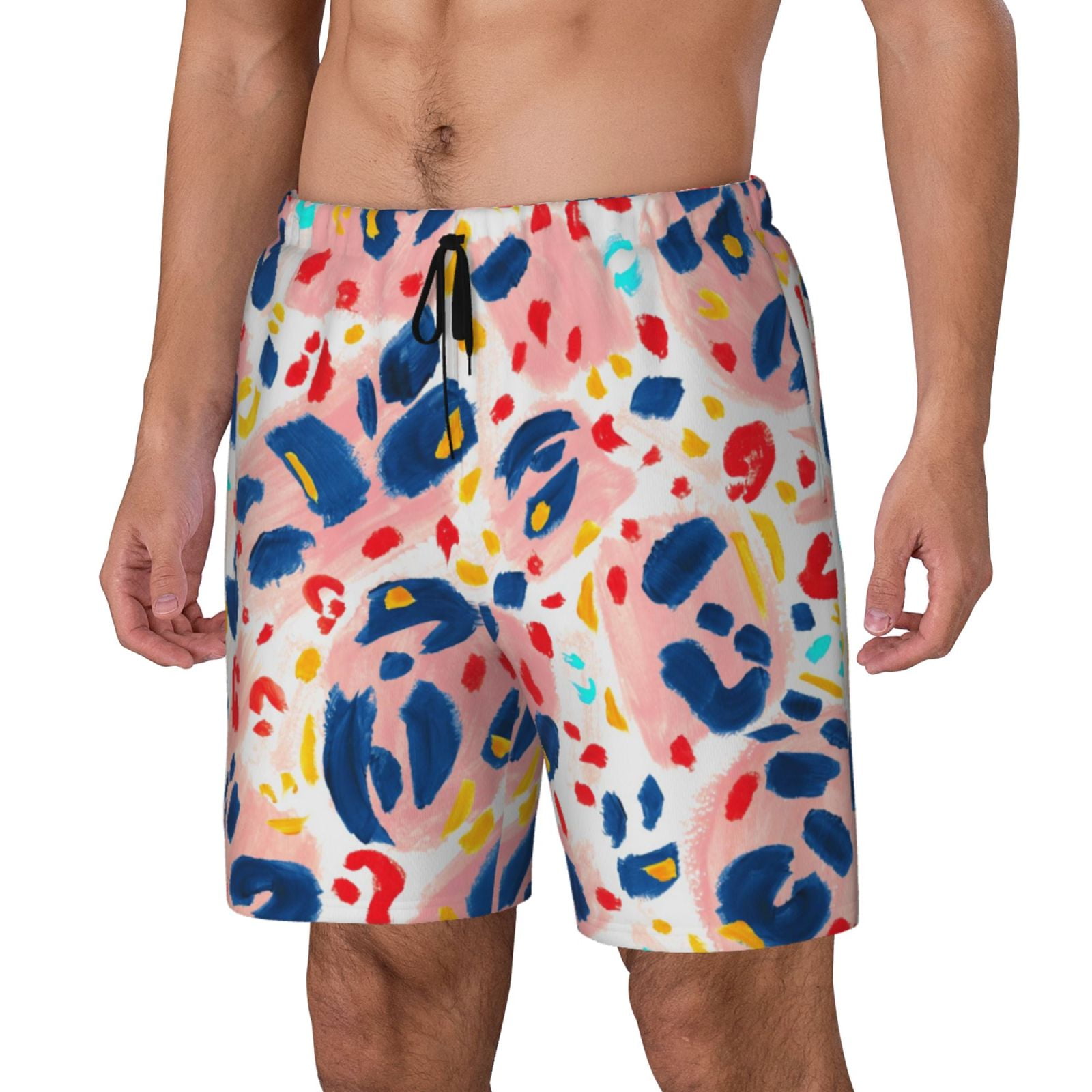 Cauagu Abstract Leopard Print Print Mens Swim Trunks Quick Dry Board ...