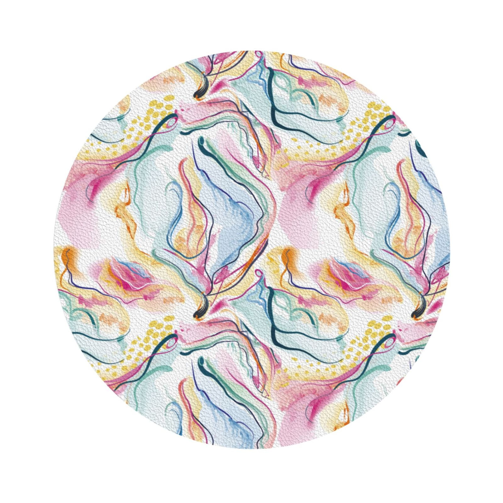 Cauagu Abstract Marble Texture for Round Coaster,Drink Coasters Set of ...