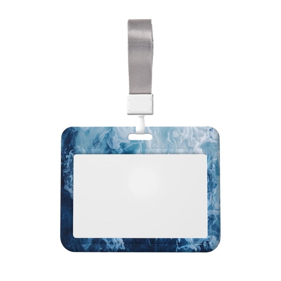 Cauagu Abstract Ocean Waves for ID Badge Holder,Badge Holder with ...