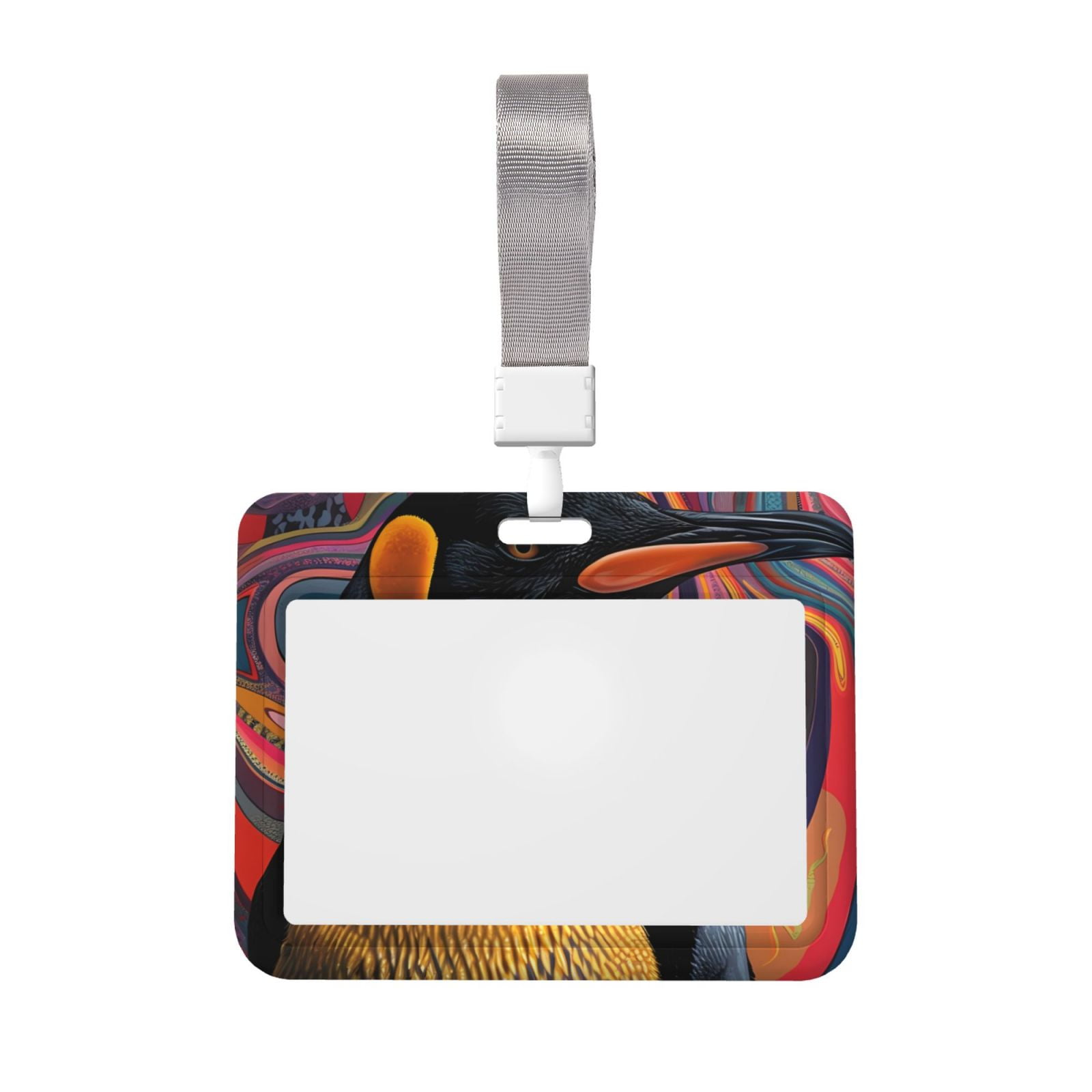 Cauagu Abstract Pattern Penguin for ID Badge Holder,Badge Holder with ...