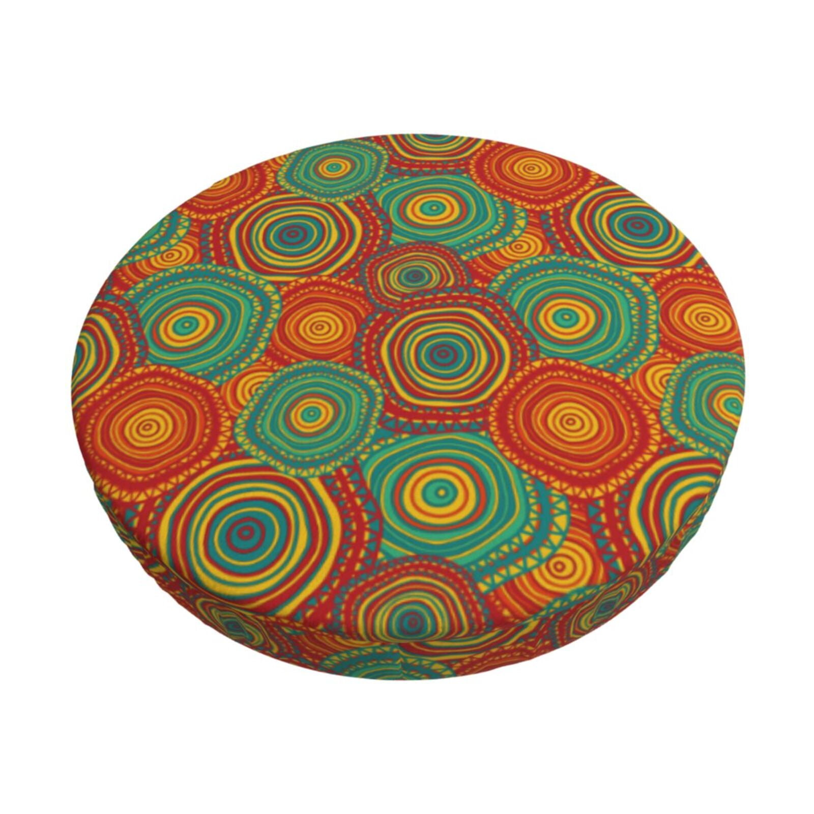 Cauagu Abstract Pattern Print Round Stool Covers,Seat Cushion for Round ...