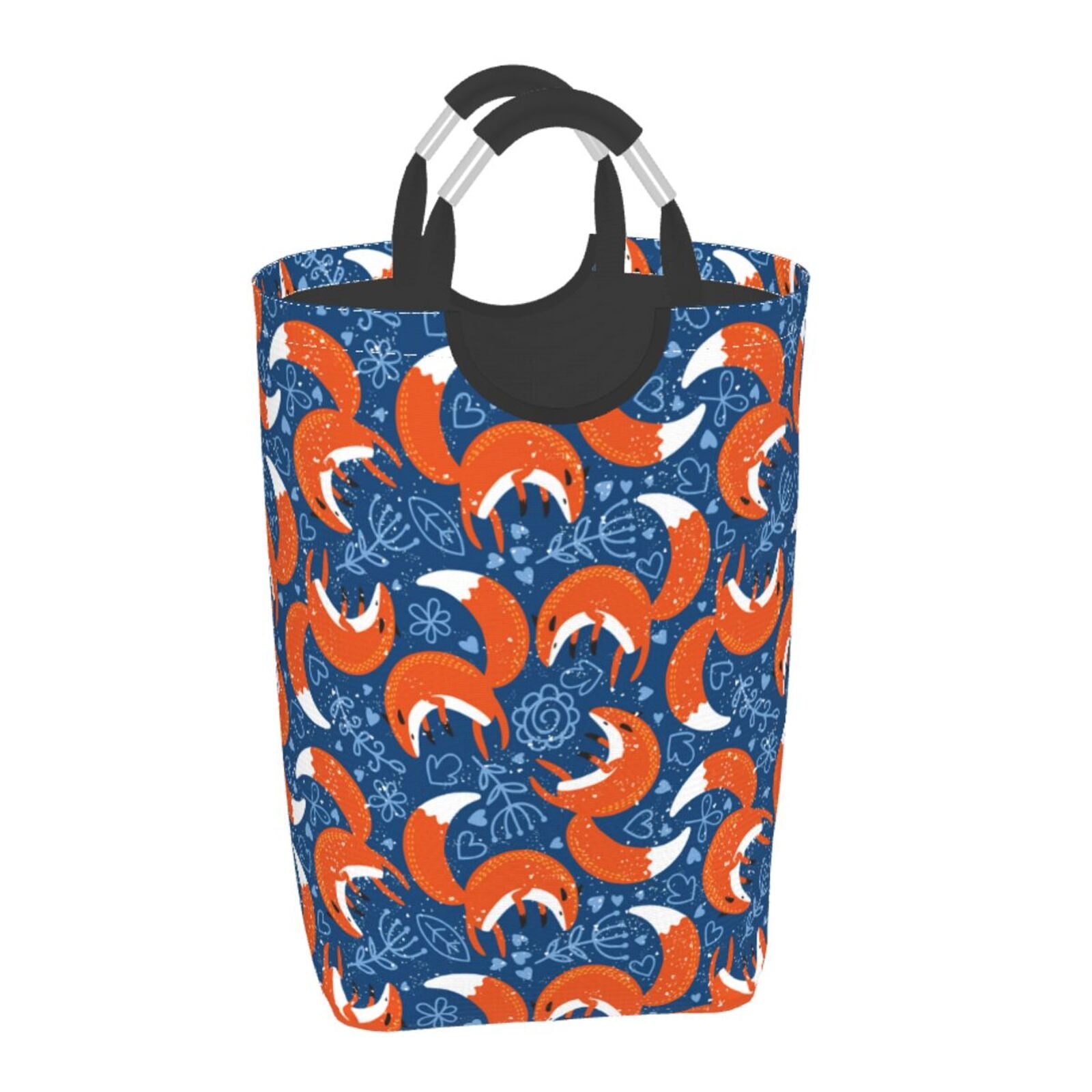 Cauagu Abstract Vintage Fox and Plants Print Hamper Basket Bin,Extra ...