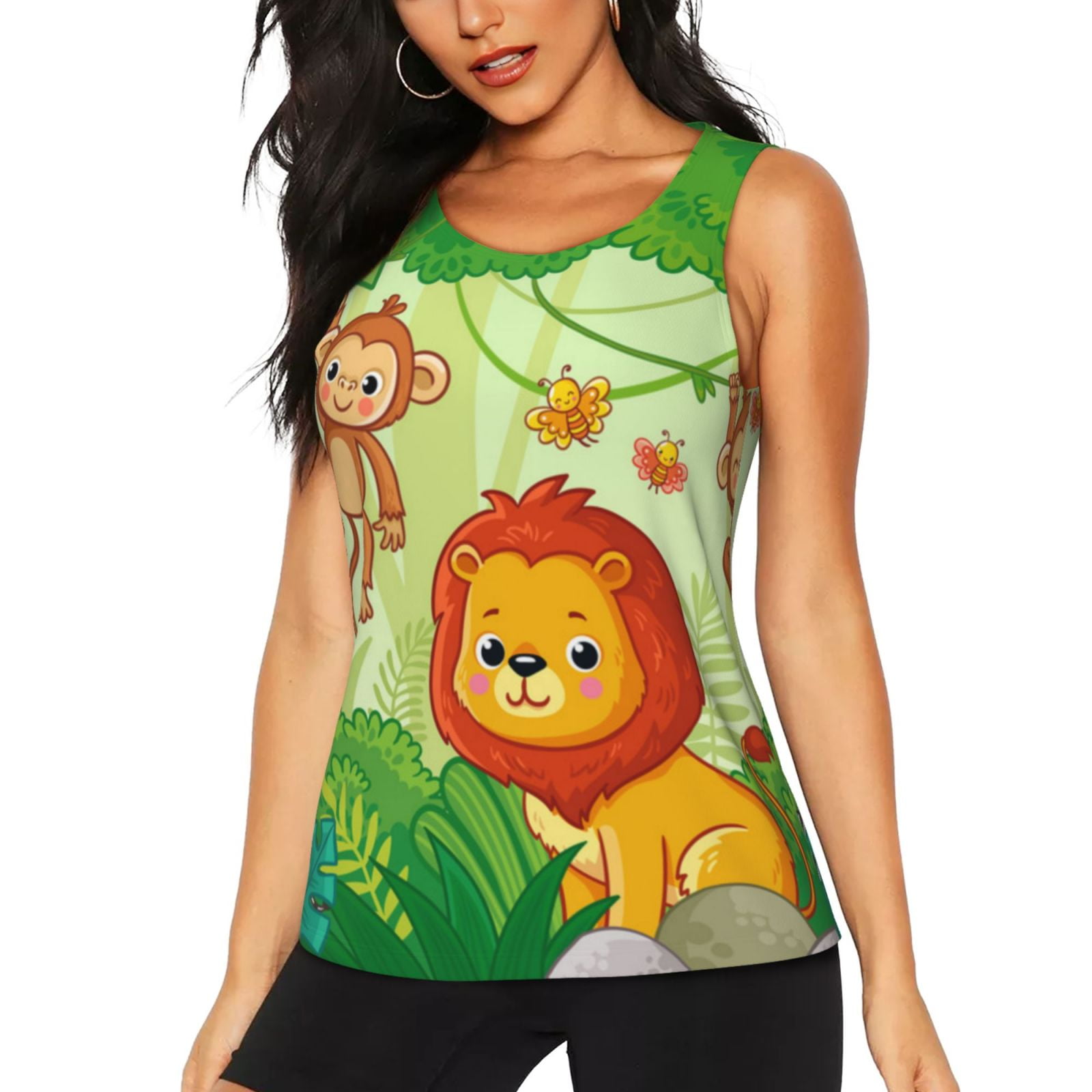 Cauagu African Animals in the Jungle for Women's Workout Tank Tops ...
