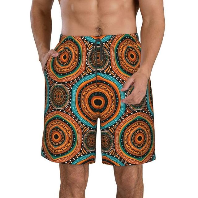 Cauagu African Tribal Style Print Men's Swim Trunks,Hawaiian Bathing ...
