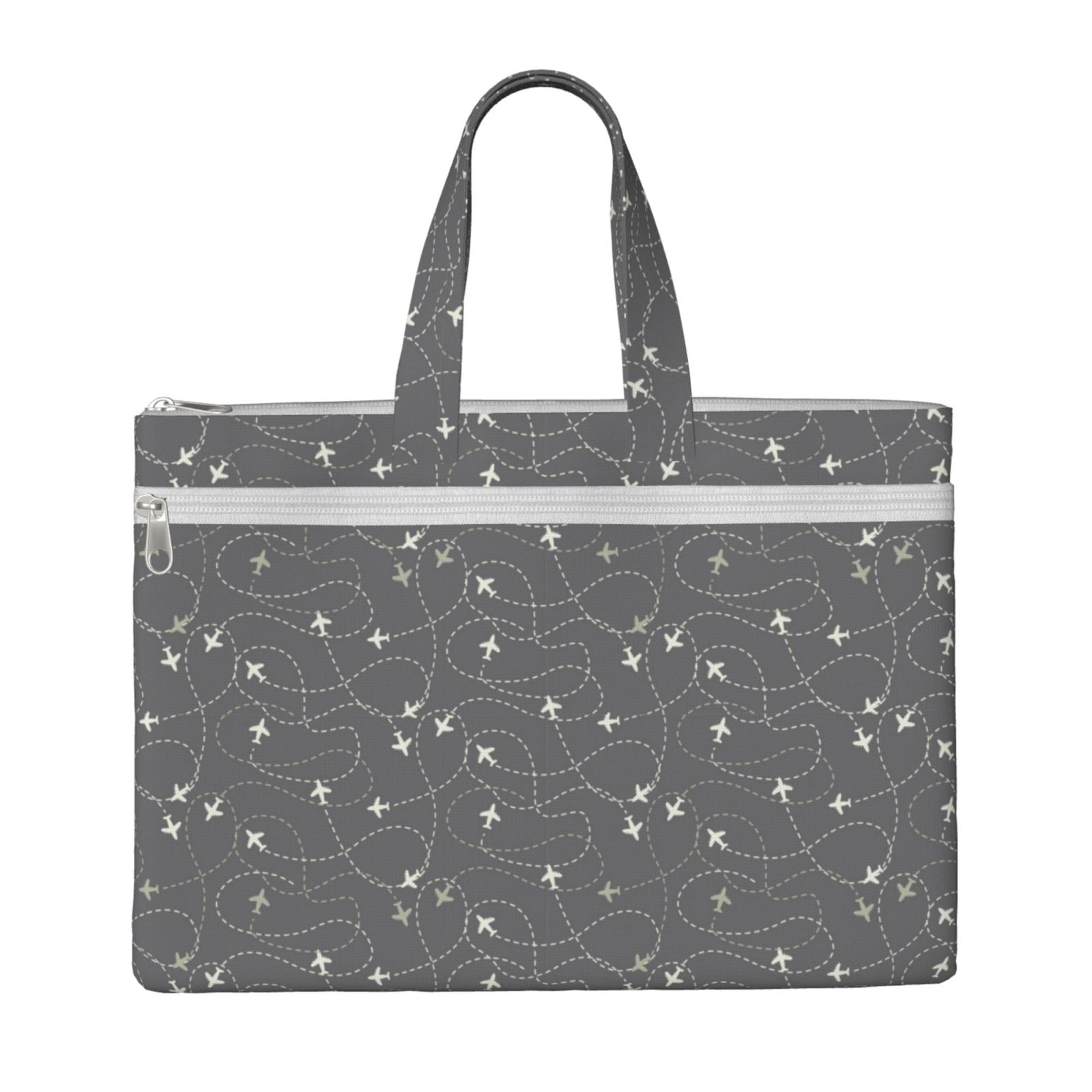 Cauagu Airplane Routes Around The World Pattern Canvas Tote File Bag ...