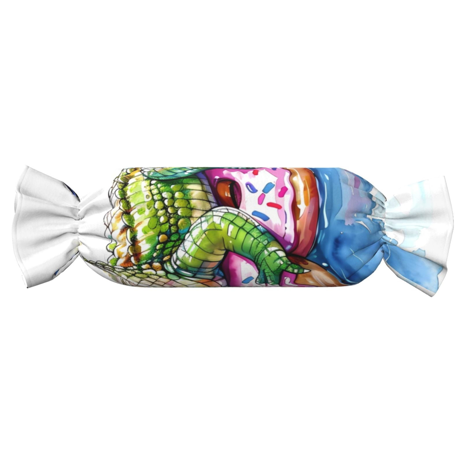 Cauagu Alligator Donut Pool Float Print Cute Cylindrical Pillow ...