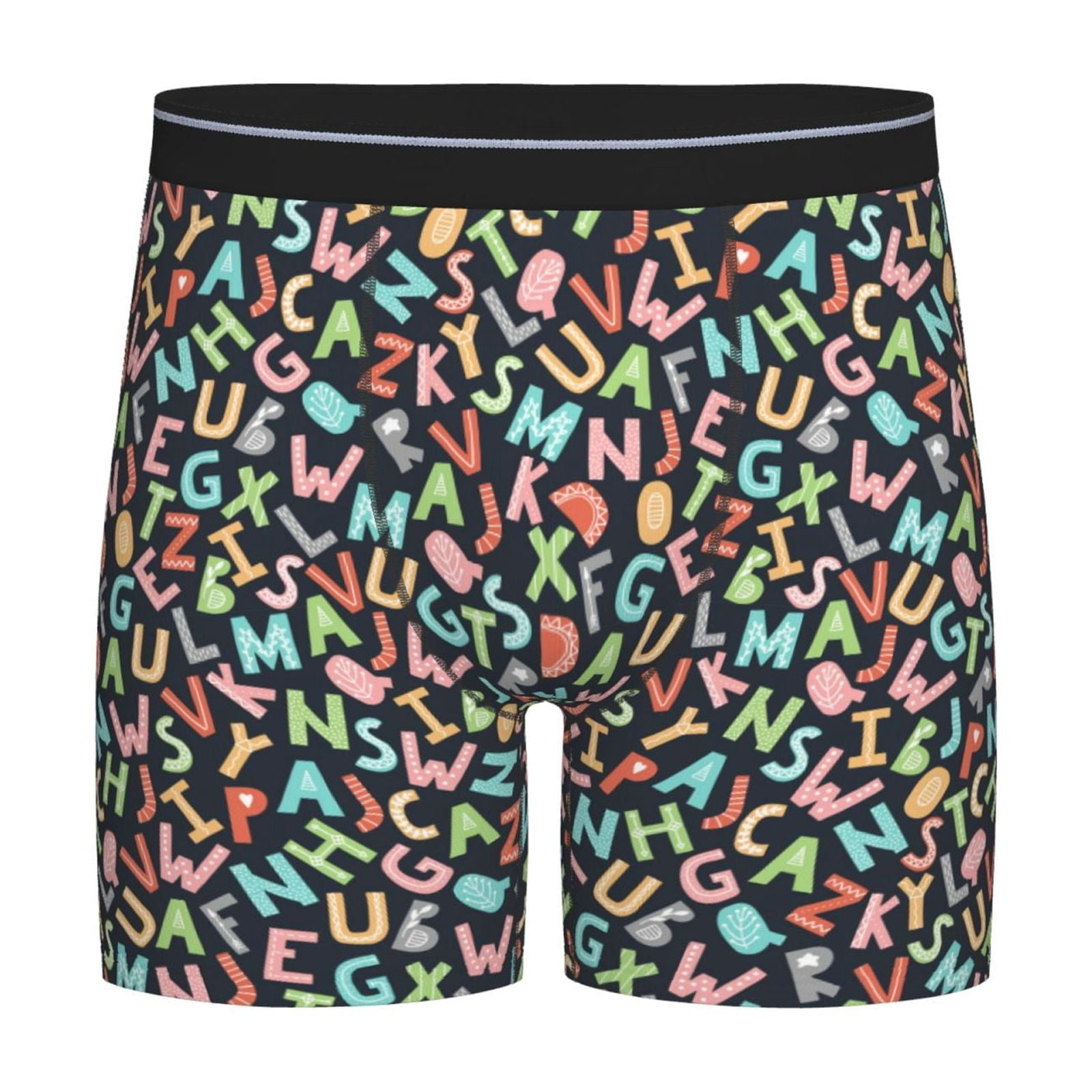 Cauagu Alphabet Print Men's Boxer Briefs, Funny & Cute Underwear ...