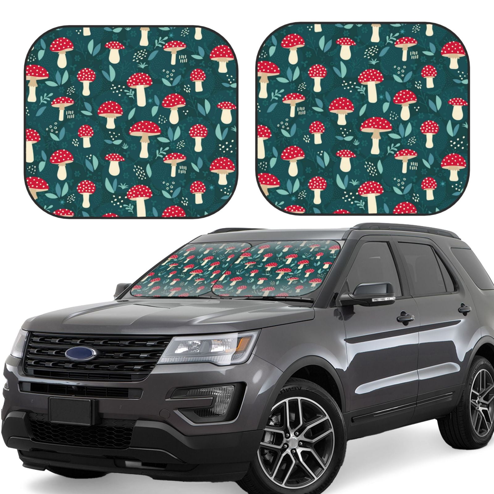 Cauagu Amanita Mushroom Cauagu {designName} Print Foldable Car Windshield Sun Shade | Front ...