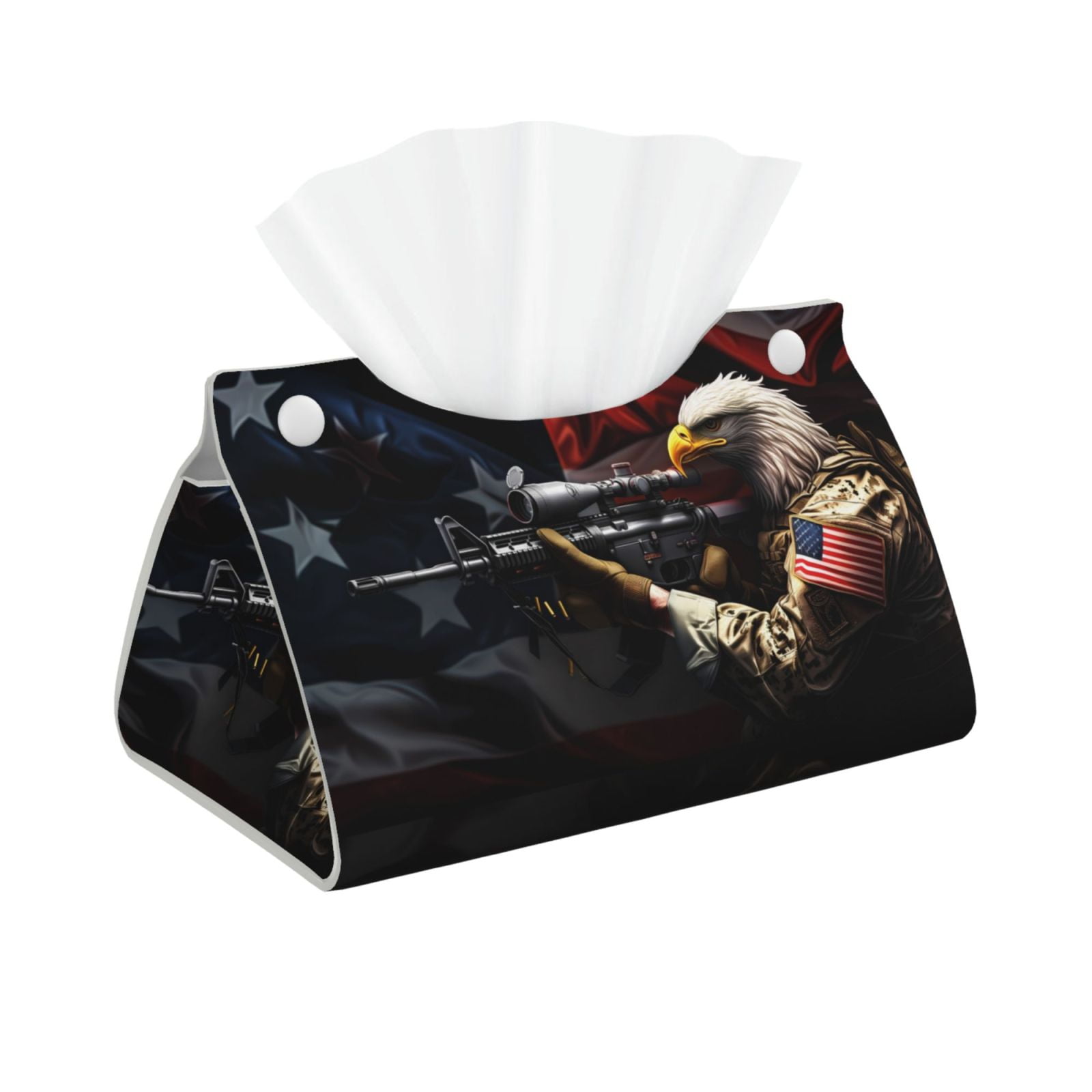 Cauagu American Bald Eagle Warrior for Large Tissue Box Cover ...