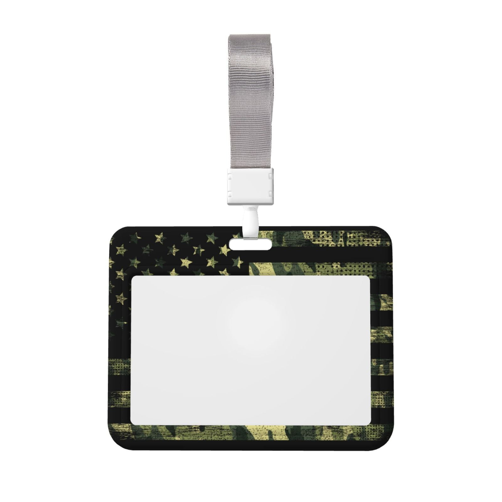 Cauagu American Flag Camo for ID Badge Holder,Badge Holder with Windows ...