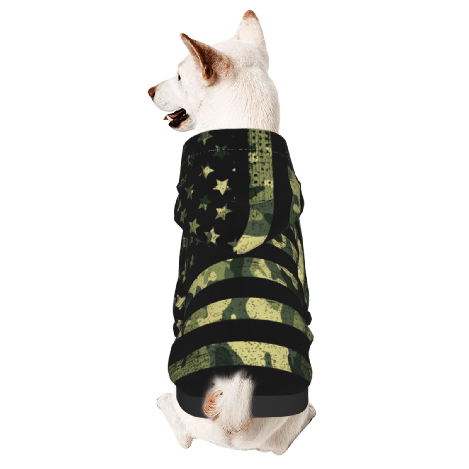 Cauagu American Flag Camo Pattern Winter Pet Hoodie Sweatshirts- Dog ...