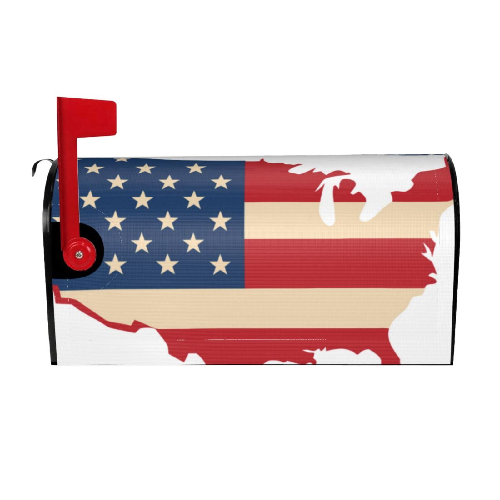 Cauagu American Flag Map Pattern Magnetic Mailbox Covers, Mailbox Cover ...