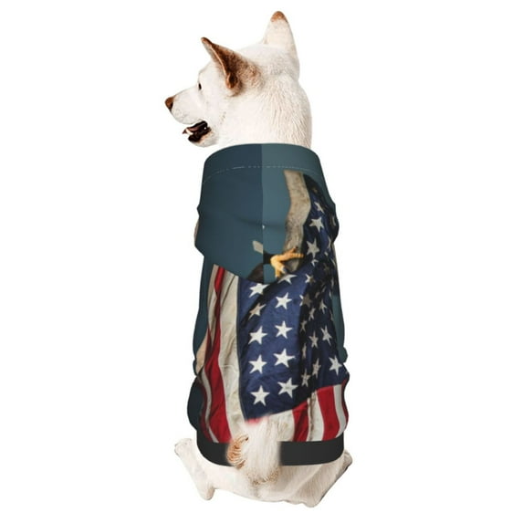 Cauagu American Flag Pattern Winter Pet Hoodie Sweatshirts- Dog Hoodie ...