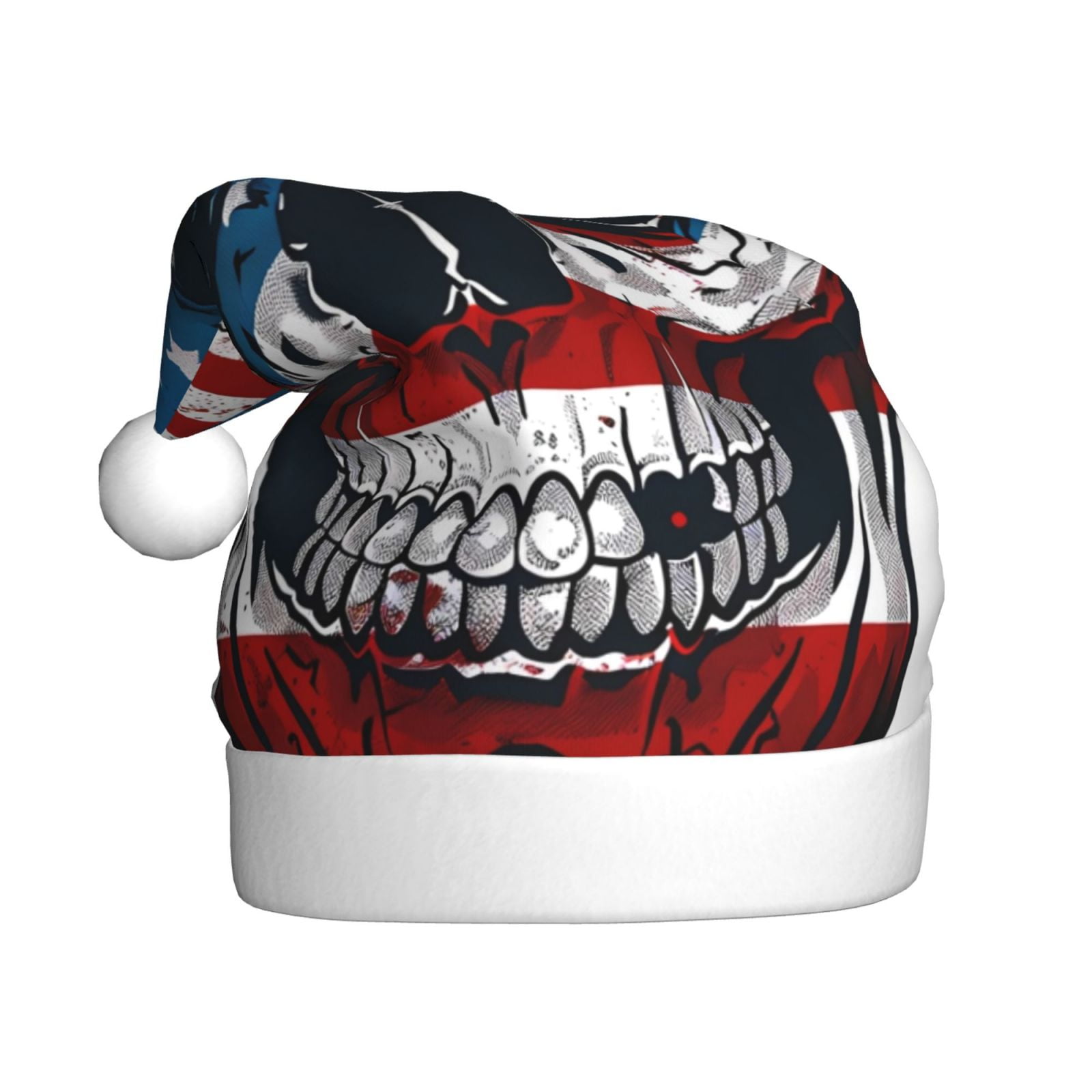 Cauagu American Flag Skull for Adult Christmas Hat,1-Pack Xmas Holiday ...