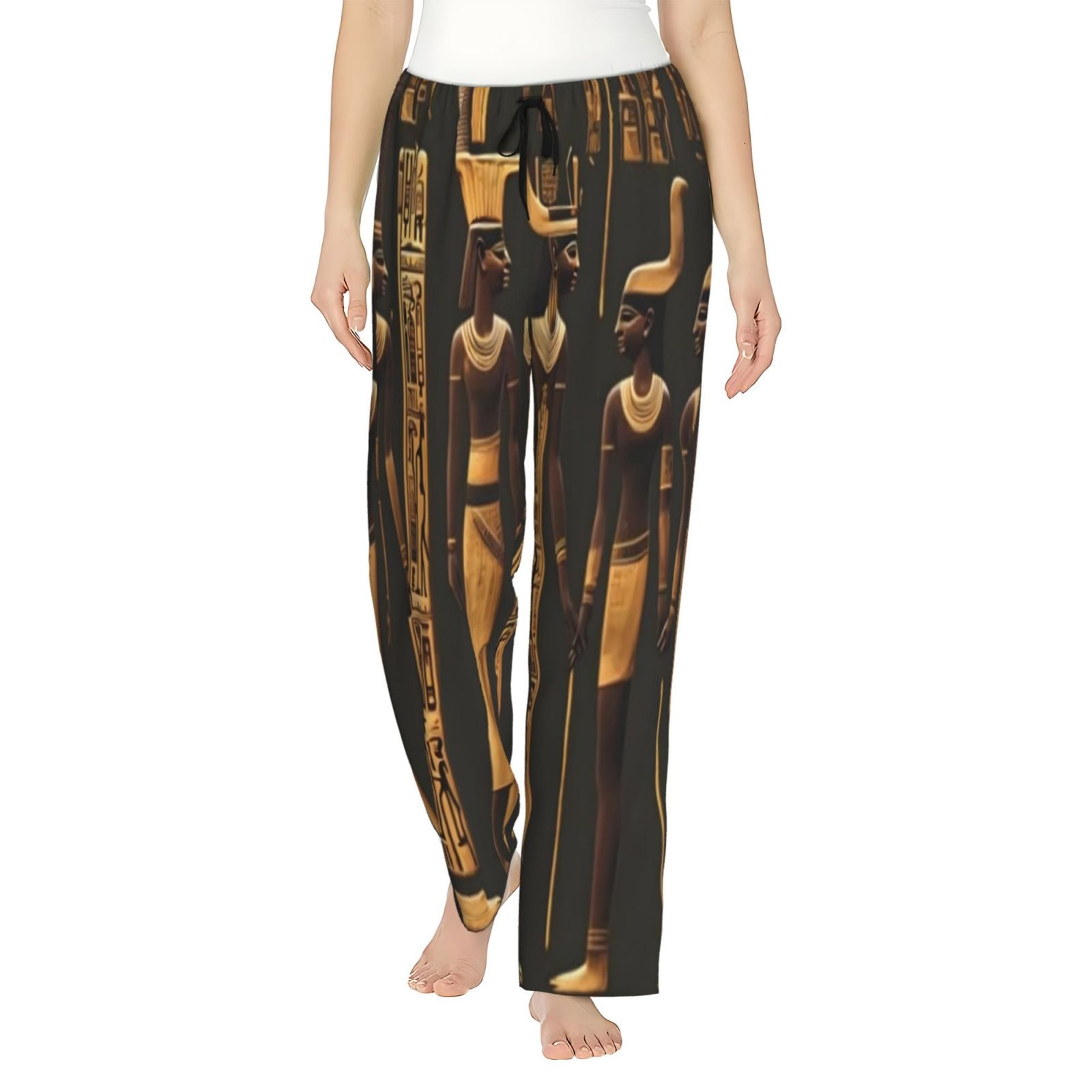 Cauagu Ancient Egyptian Hieroglyph Pajama Pants for Women Loose Fit ...