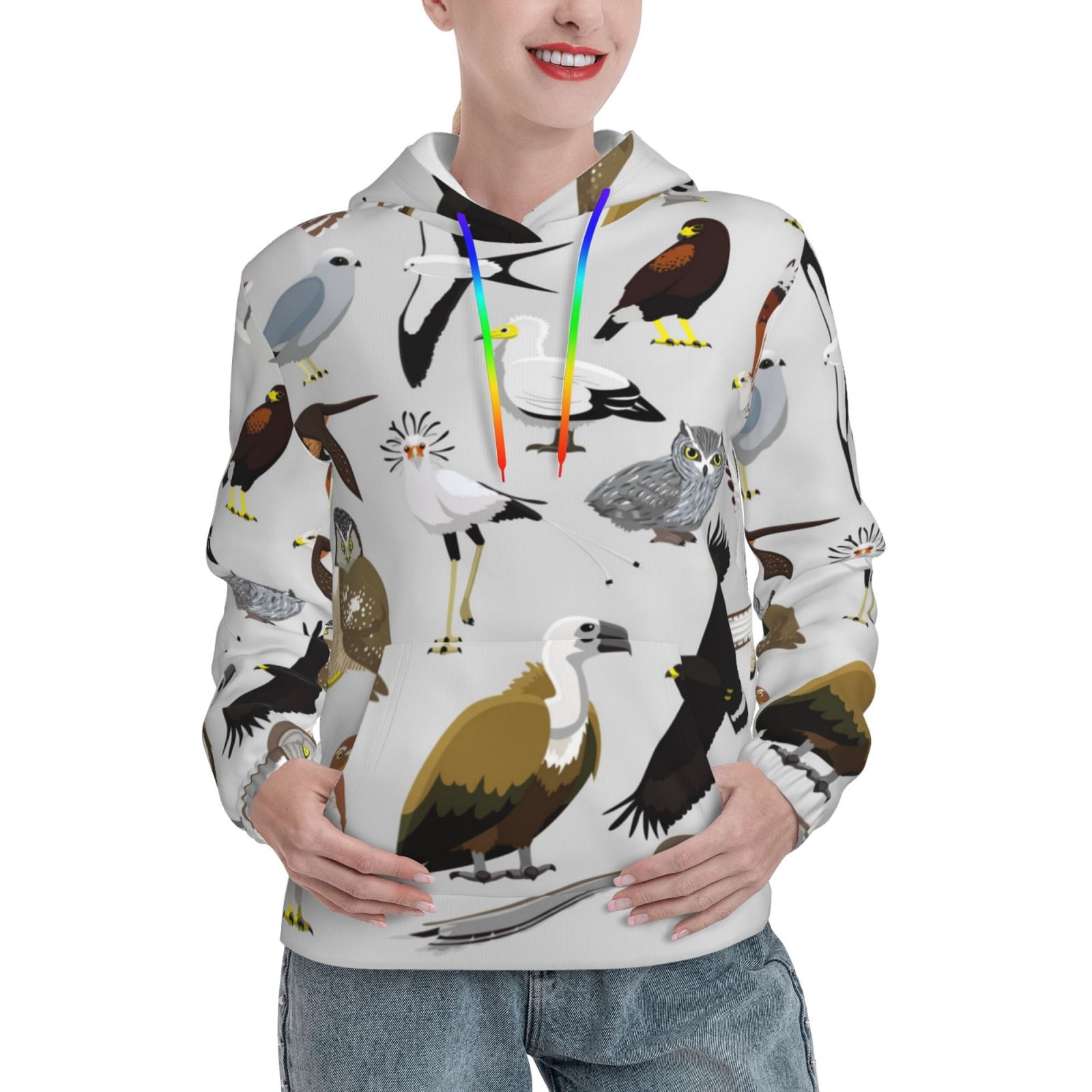 Cauagu Animal Bird for Women's Hooded Sweatshirts Pullover Hoodie for Women Fall Workout Sweat ...