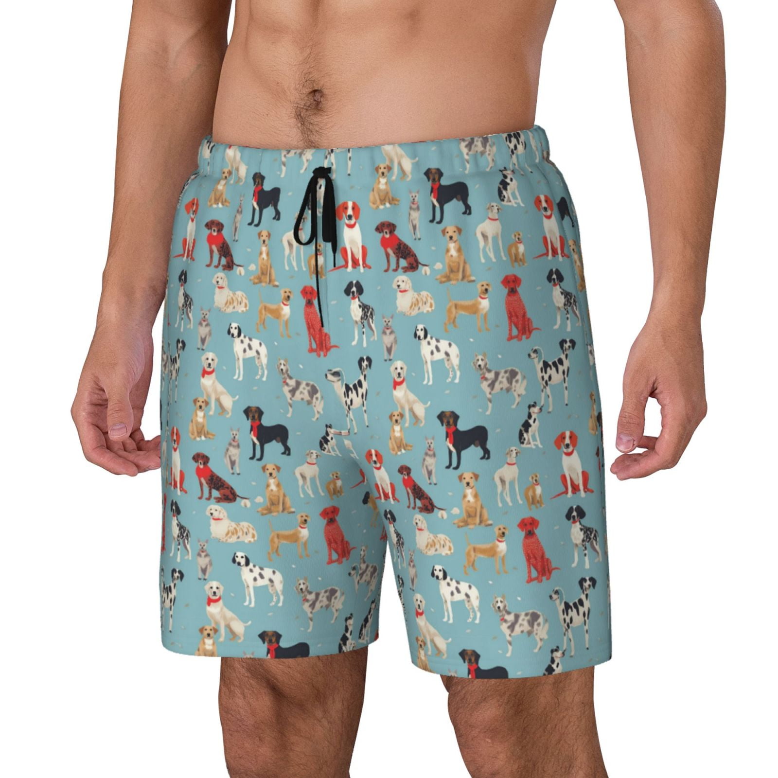 Cauagu Animal Dog Print Mens Swim Trunks Quick Dry Board Shorts Swim ...