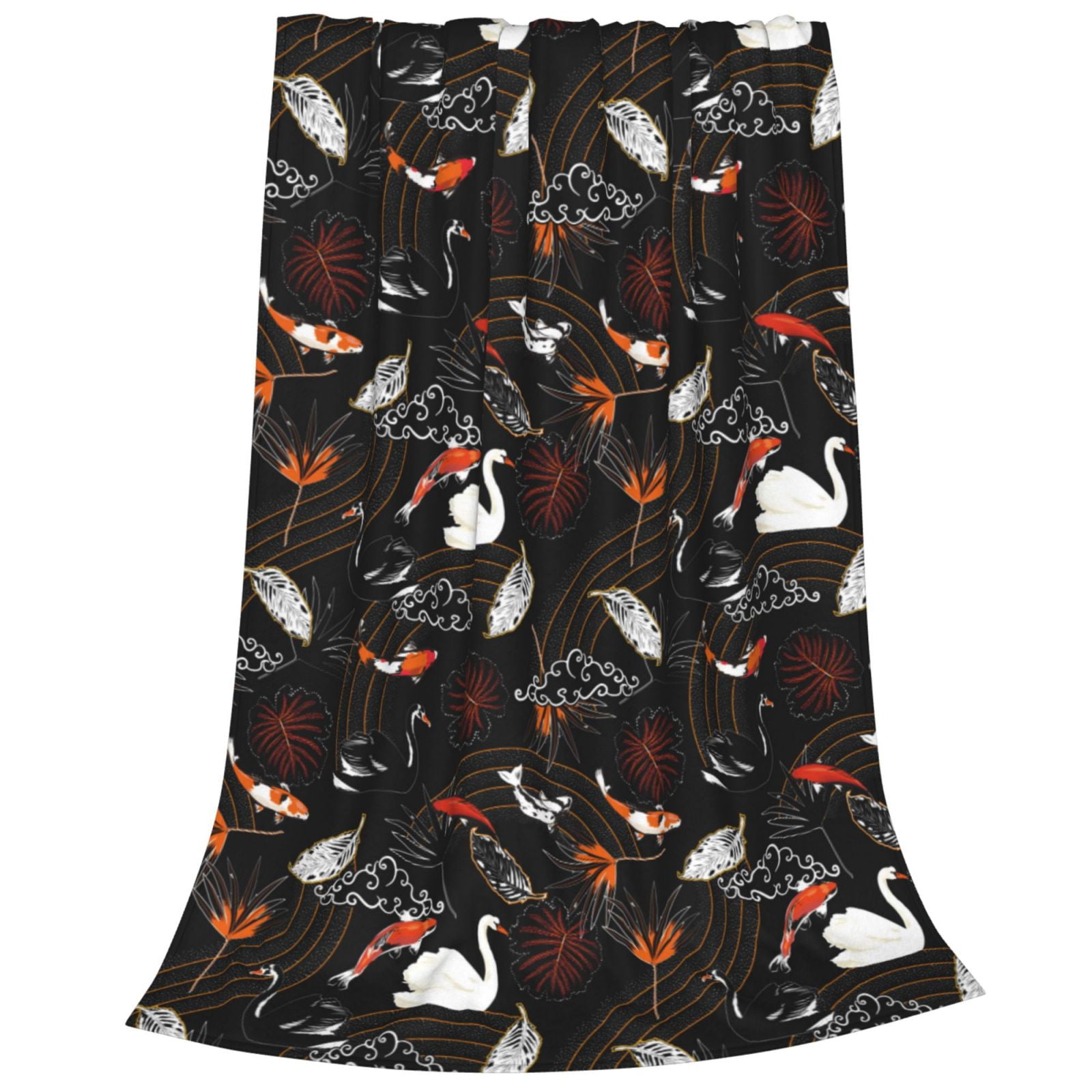 Cauagu Animal Koi Fish Pattern Flannel Bed Blankets,Fleece Blanket ...