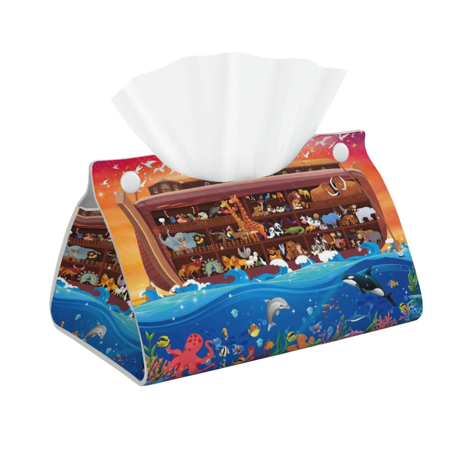 Cauagu Animals On Noah's Ark2 for Large Tissue Box Cover Rectangular ...